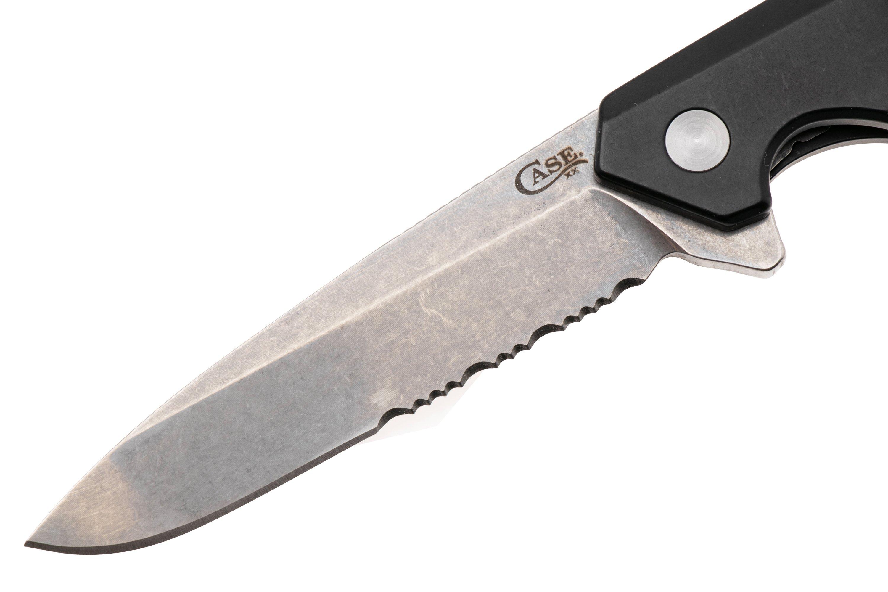 Case Kinzua Spearpoint Black Anodized Aluminum, 64633, S35VN, serrated ...