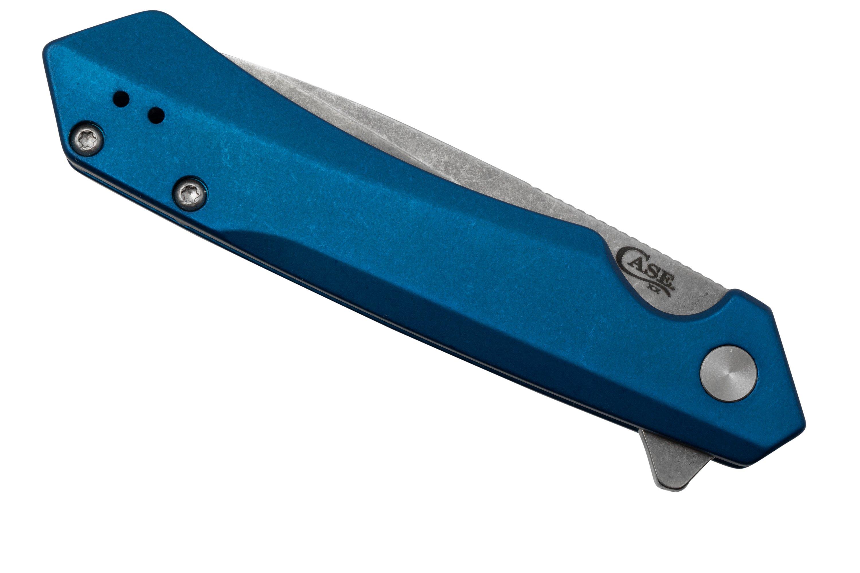 Case Kinzua Spearpoint, Blue Anodized Aluminum, S35VN, 64660 coltello ...