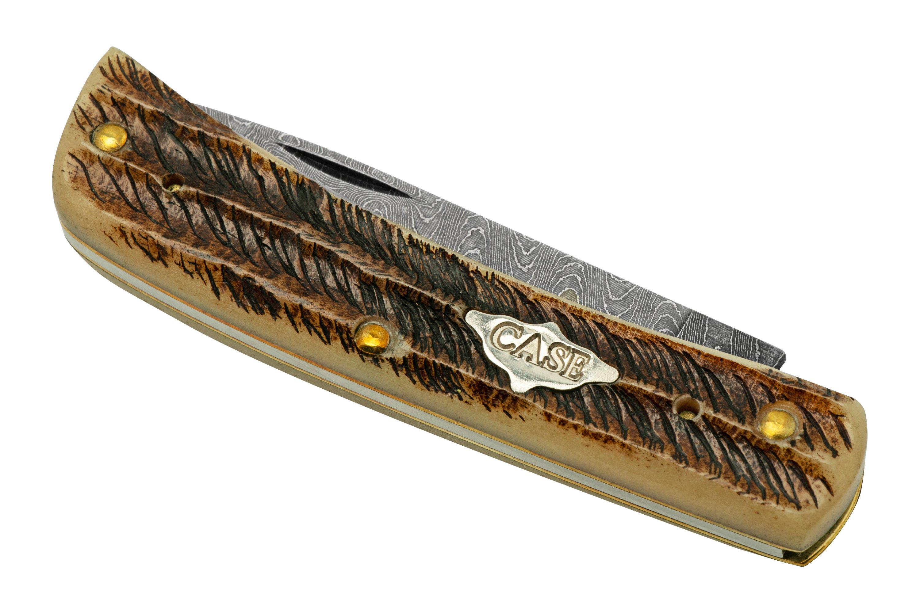Case Sod Buser Jr 77461 Damascus Vintage Bone, pocket knife ...