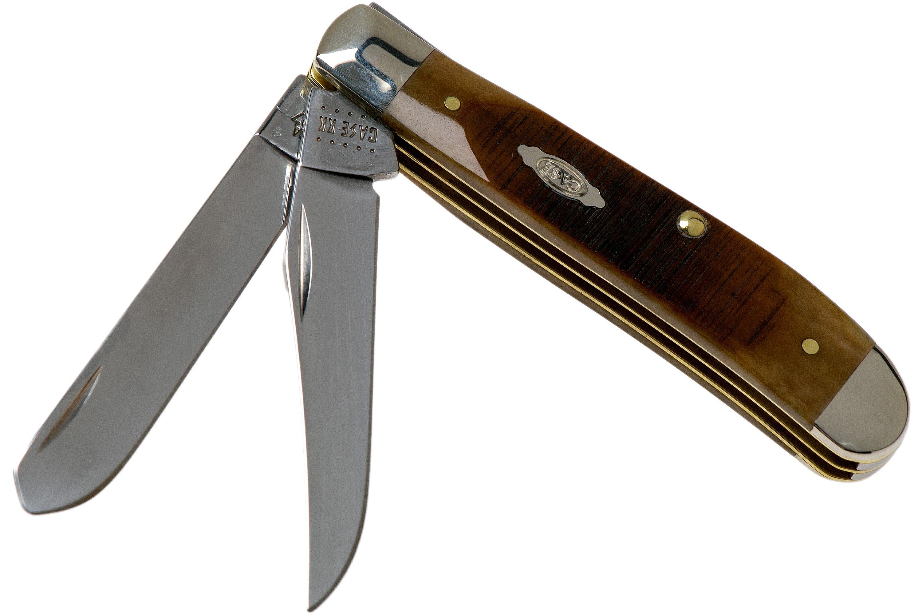 Case Mini Trapper Dark Molasses Bone Sawcut 83141 6207 Ss Pocket