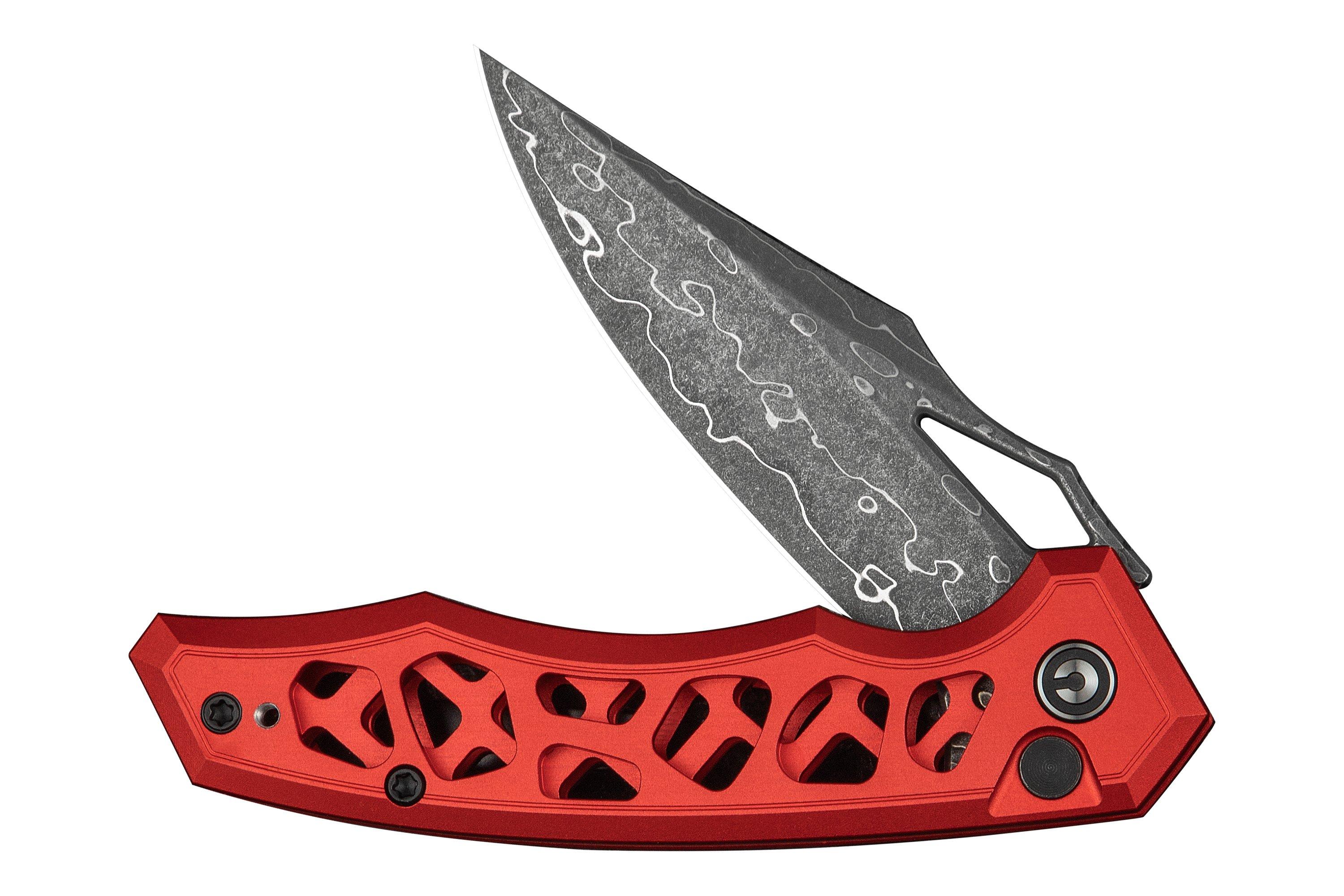 Civivi Anaaki C24039-DS1 Damascus Red Aluminum, pocket knife ...