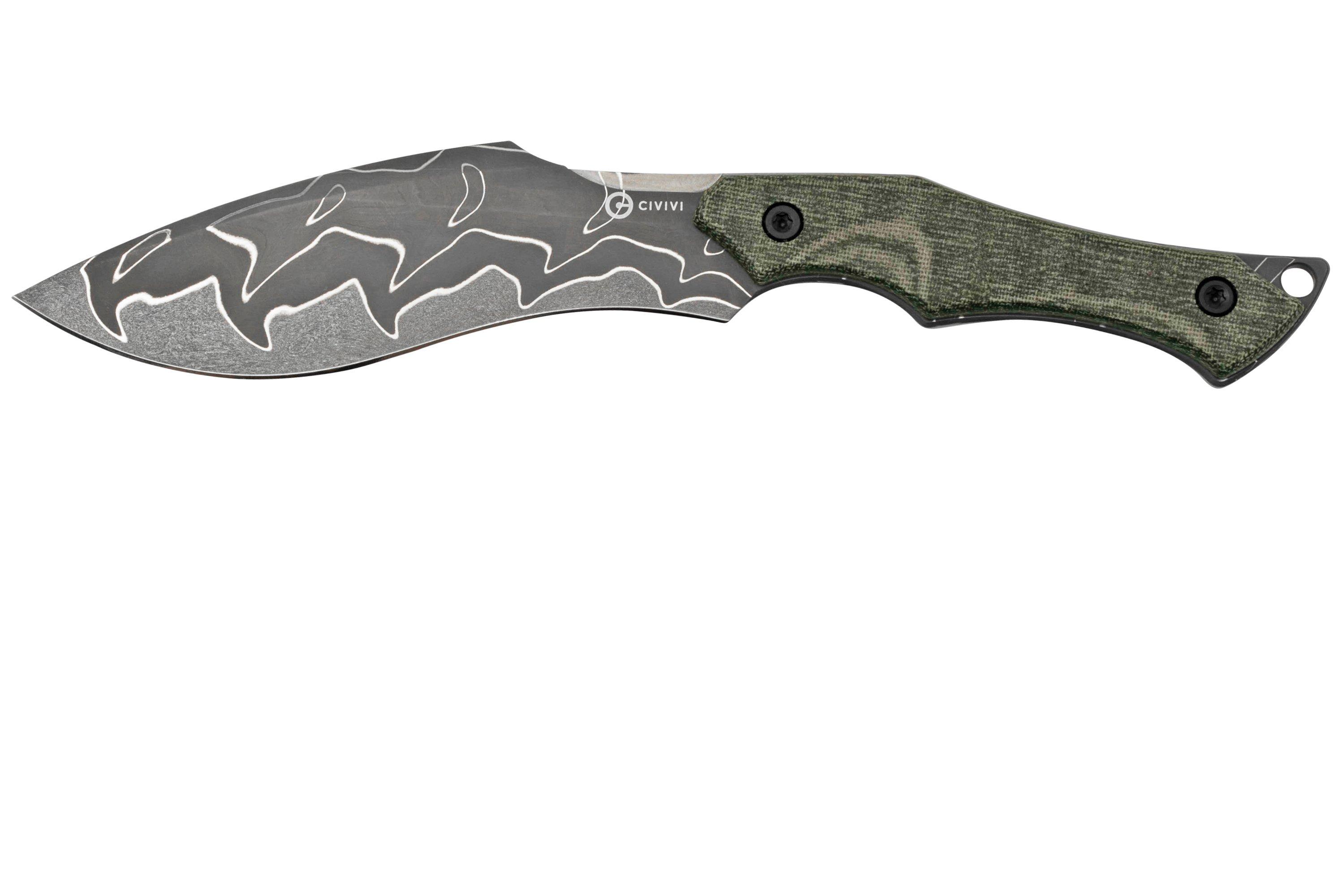 Civivi Vaquita II C047C-DS1 Black Micarta, Damascus, neck knife, Nate ...