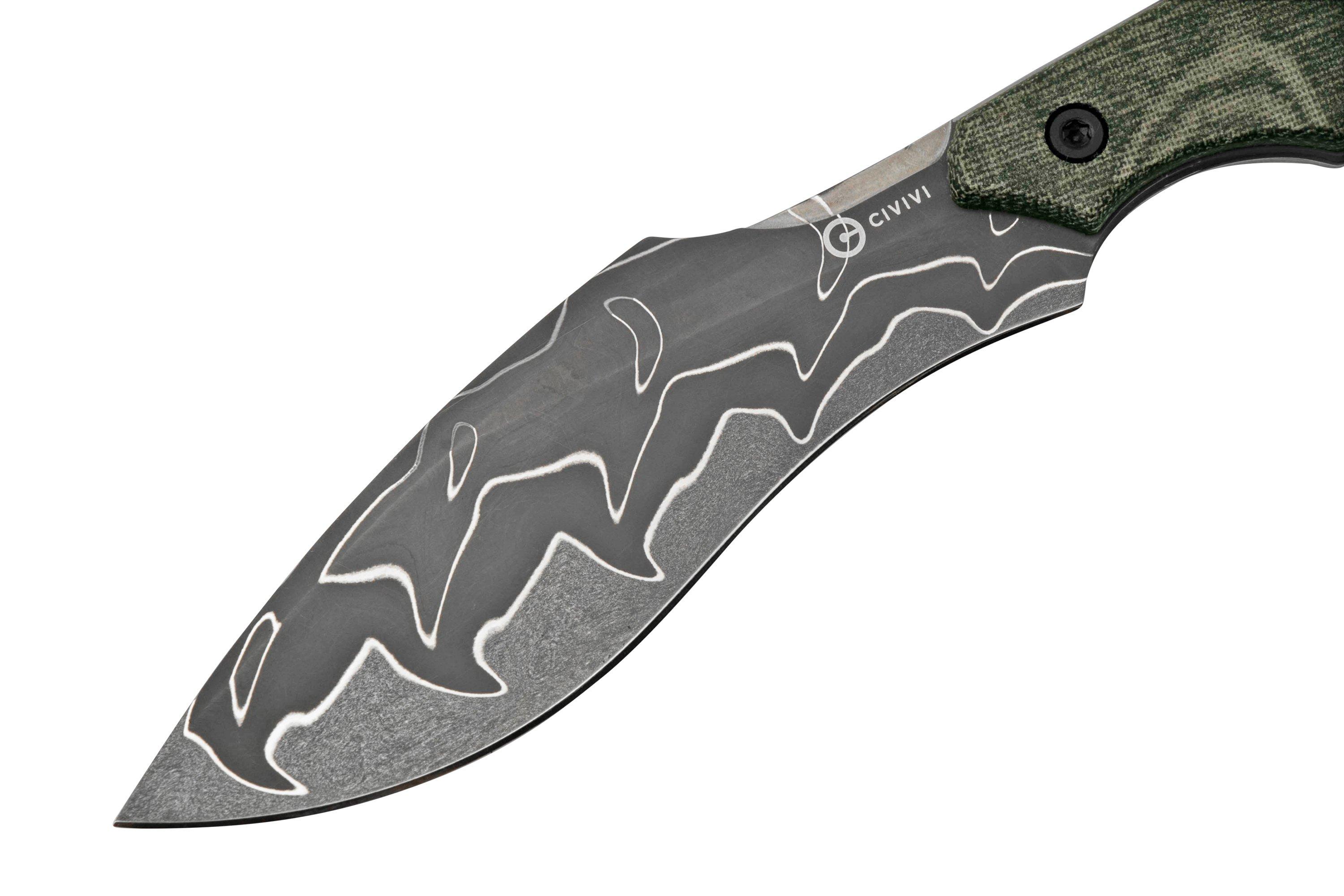Civivi Vaquita II C047C-DS1 Black Micarta, Damascus, neck knife, Nate ...