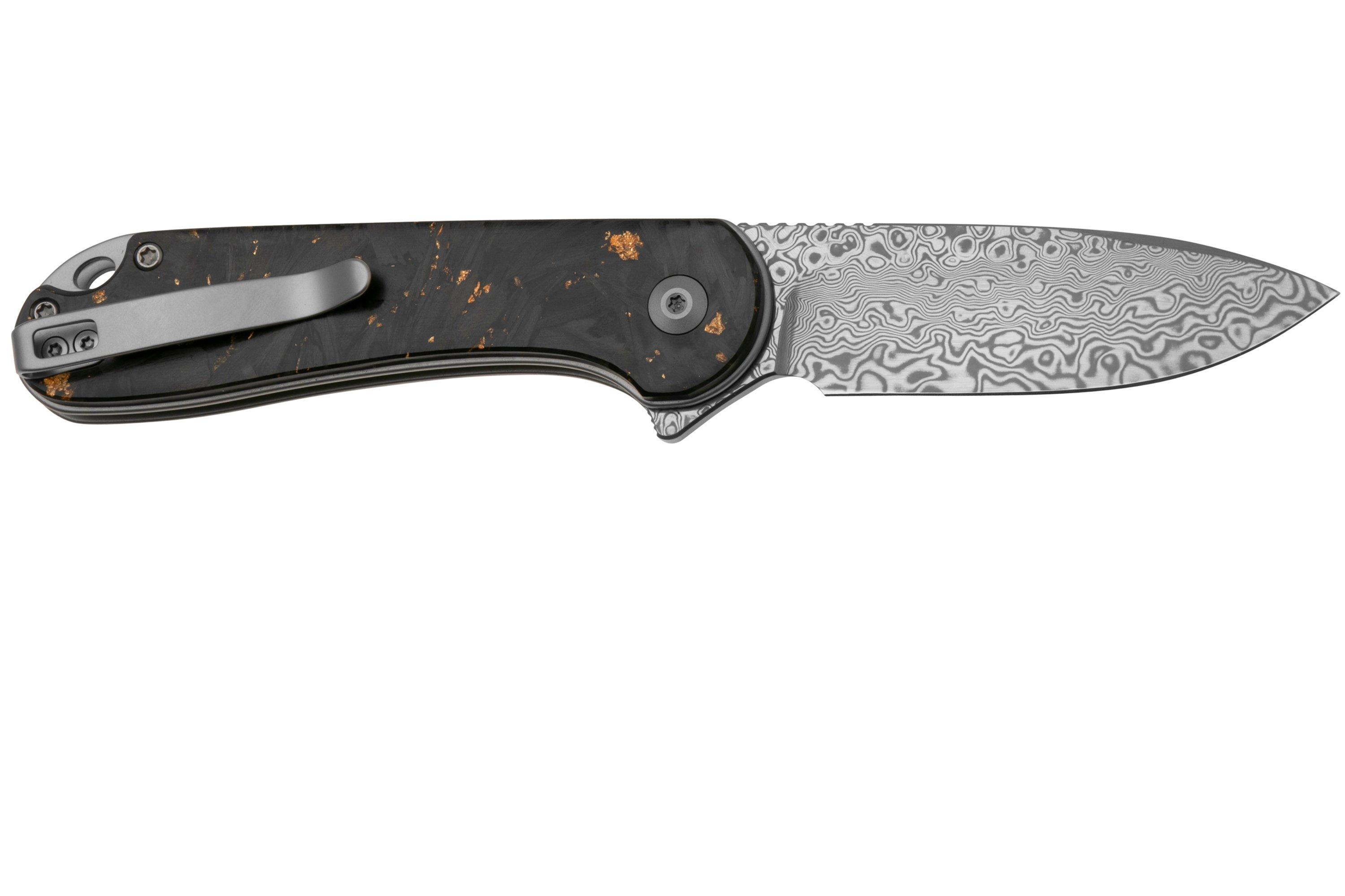 CIVIVI Elementum II Button Lock C18062P-10 Damascus, Carbon Fiber ...