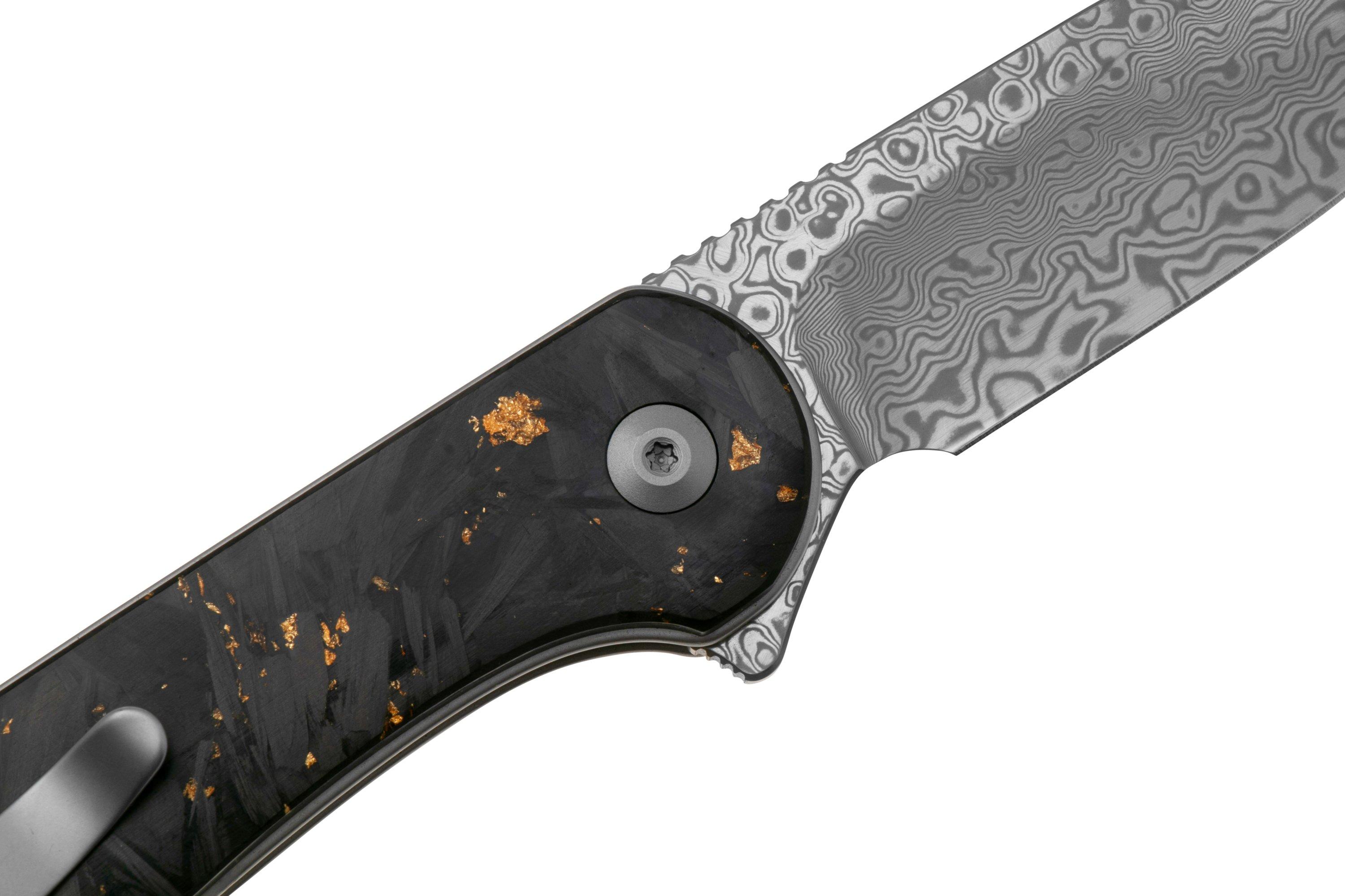 CIVIVI Elementum II Button Lock C18062P-10 Damascus, Carbon Fiber ...