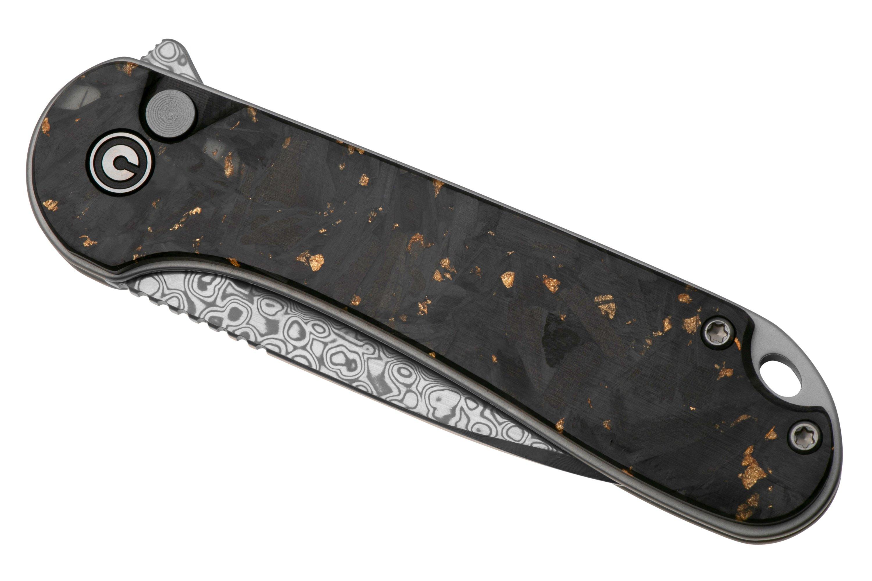 CIVIVI Elementum II Button Lock C18062P-10 Damascus, Carbon Fiber ...