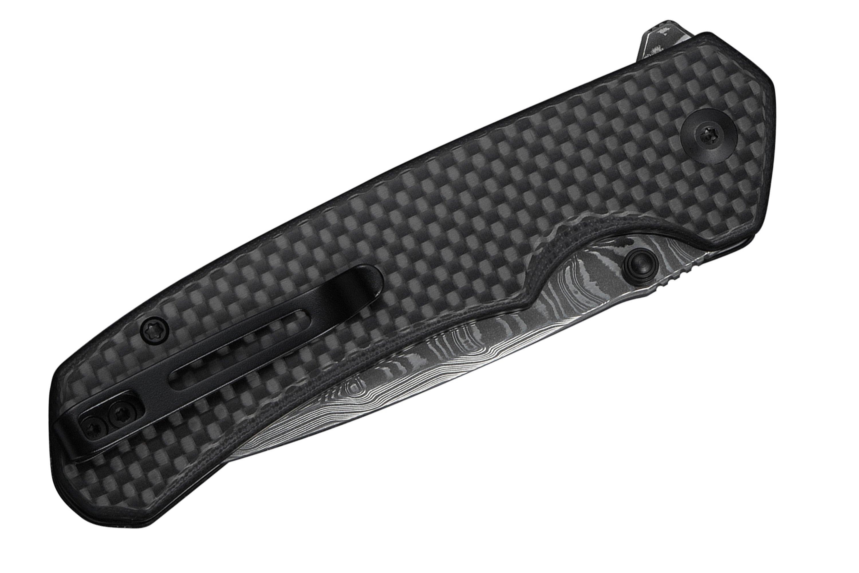 Civivi Brazen Button Lock C19059C-DS1 Damascus, G10 Carbonfiber Overlay ...