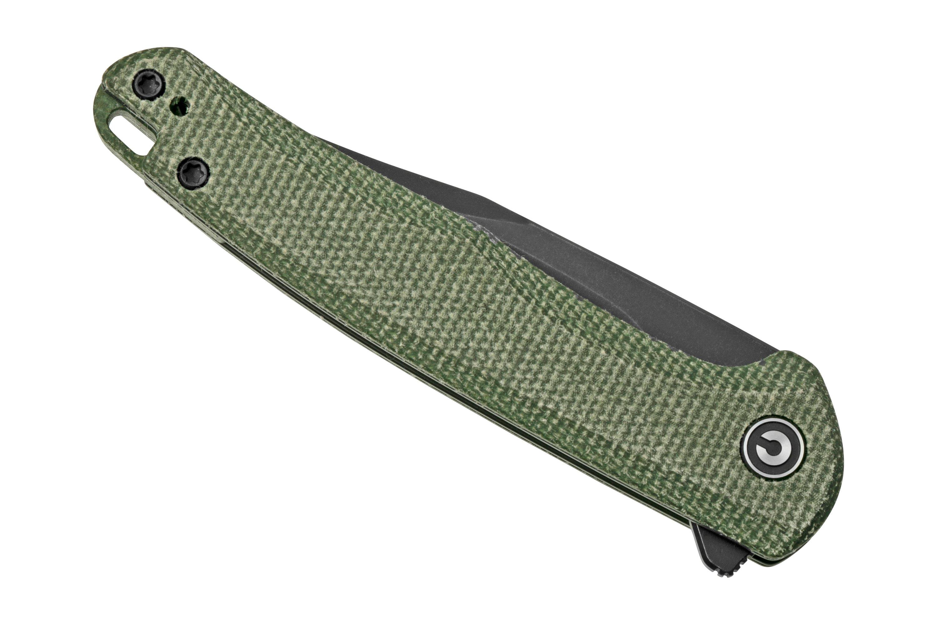 Civivi Mini Sandbar C20011-3 Blackwashed, Green Micarta pocket knife ...