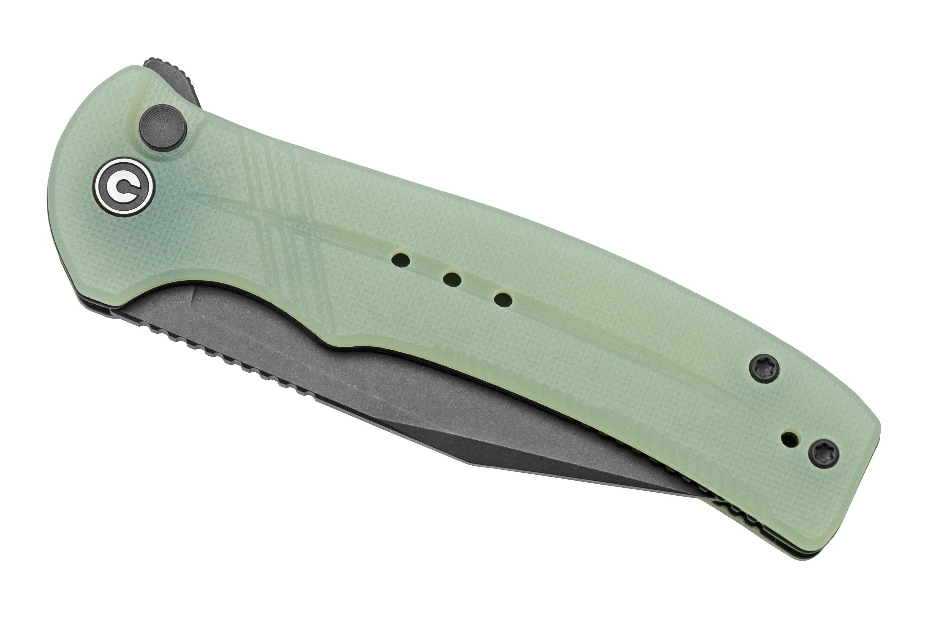 Civivi Cogent C20038D-3 Blackwashed Plain Edge, Natural G10 pocket ...