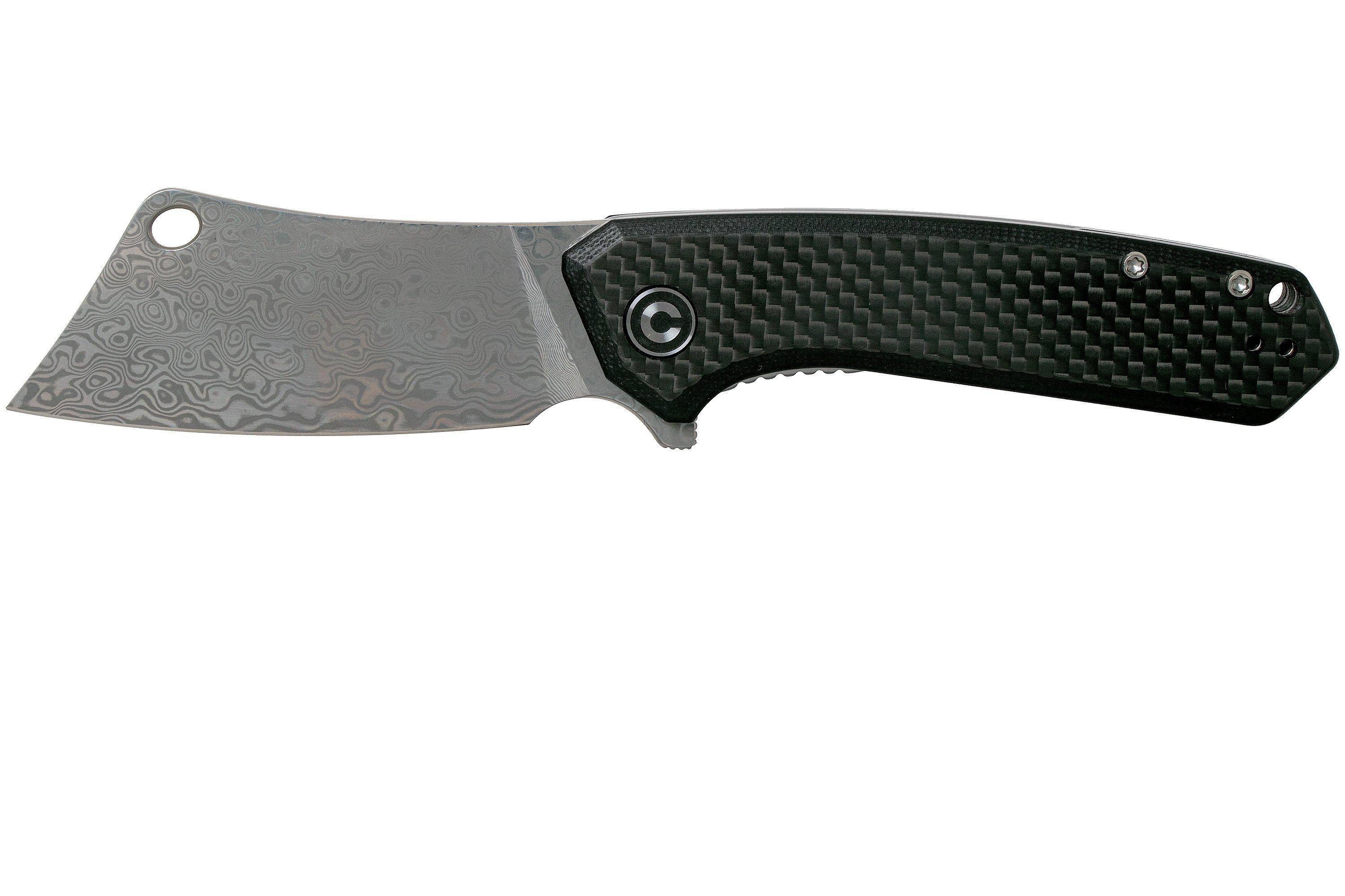 Civivi Mini Mastodon C2011DS-1 Damascus, Carbon fibre & Black G10 ...