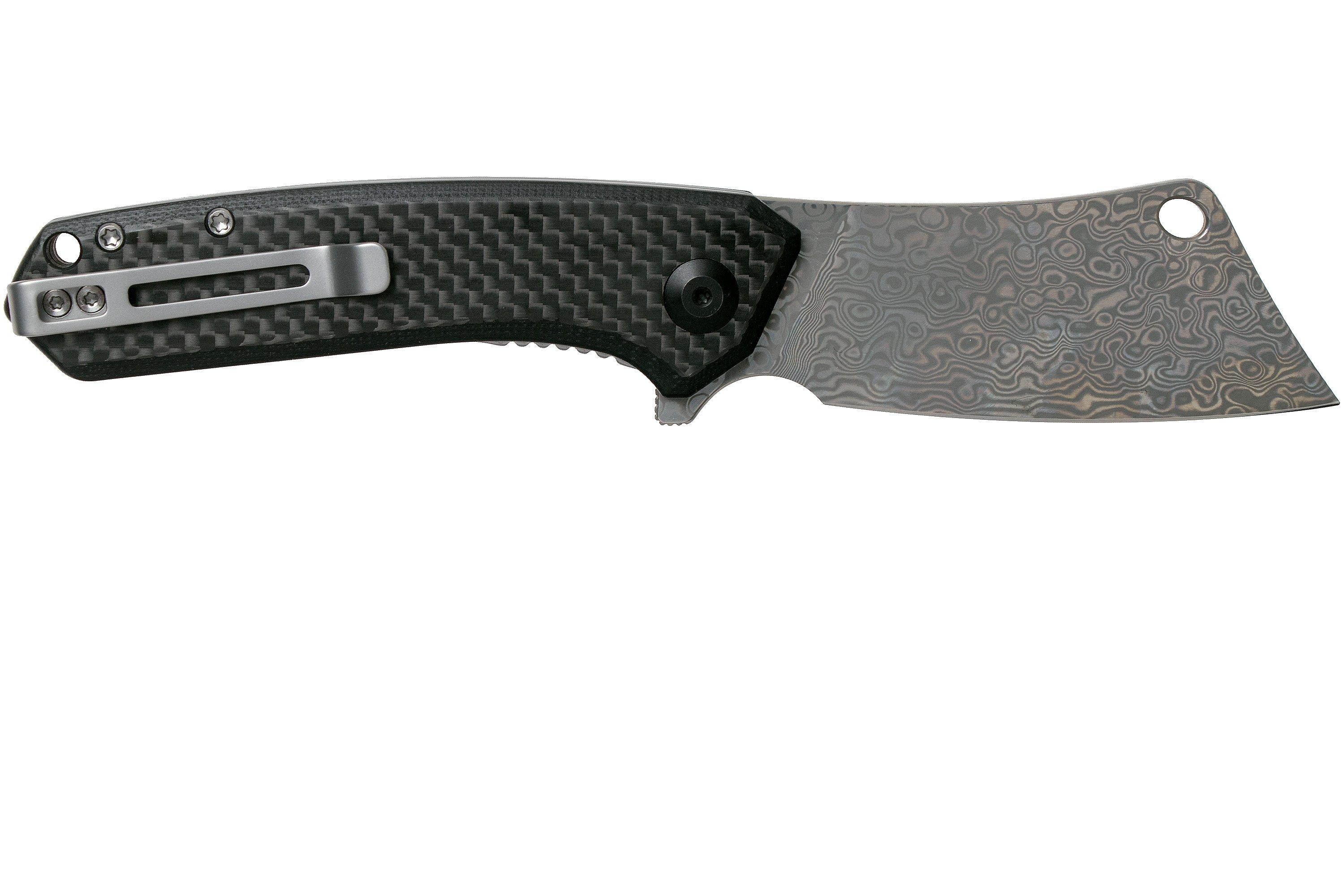 Civivi Mini Mastodon C2011DS-1 Damascus, Carbon fibre & Black G10 ...