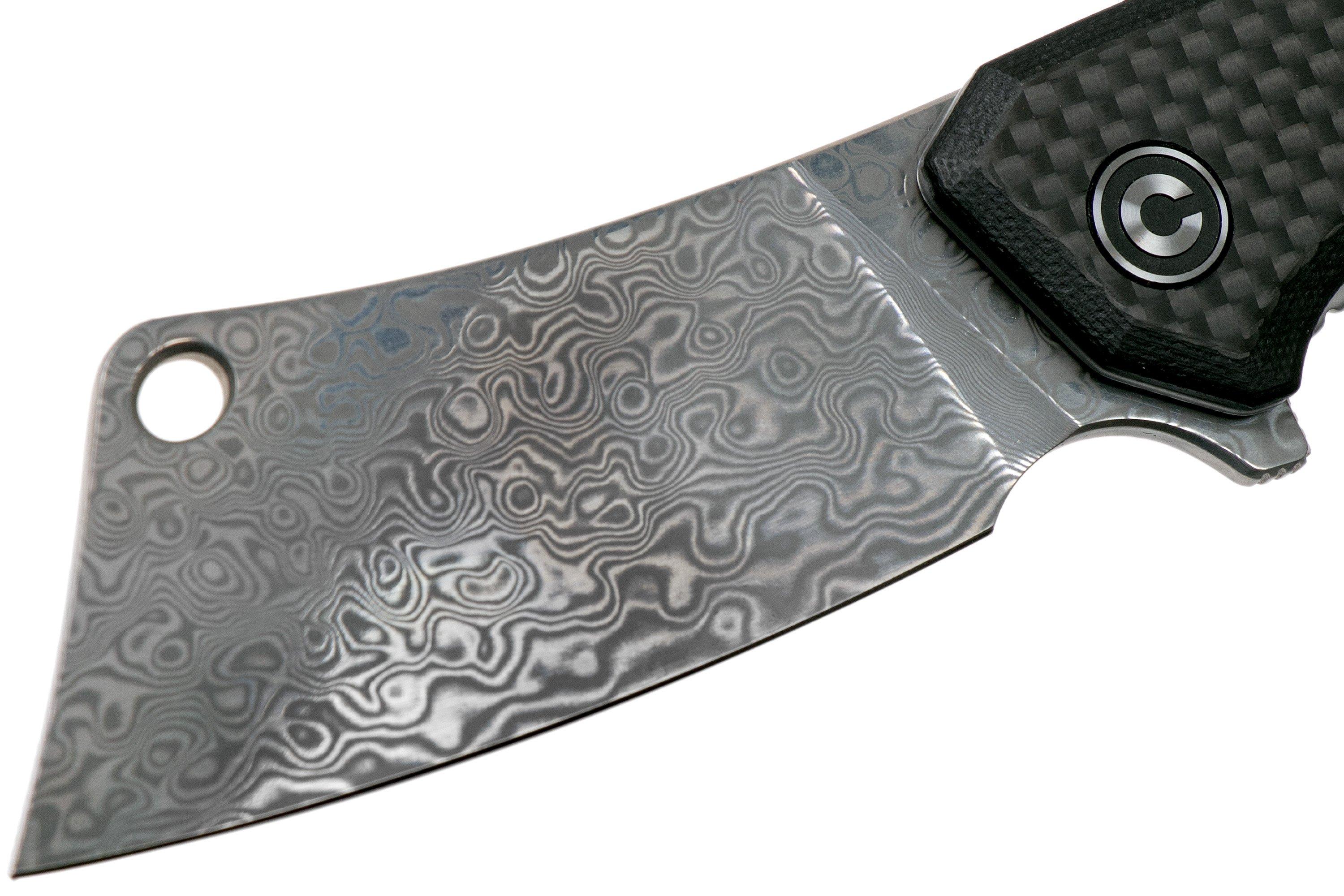 Civivi Mini Mastodon C2011DS-1 Damascus, Carbon fibre & Black G10 ...