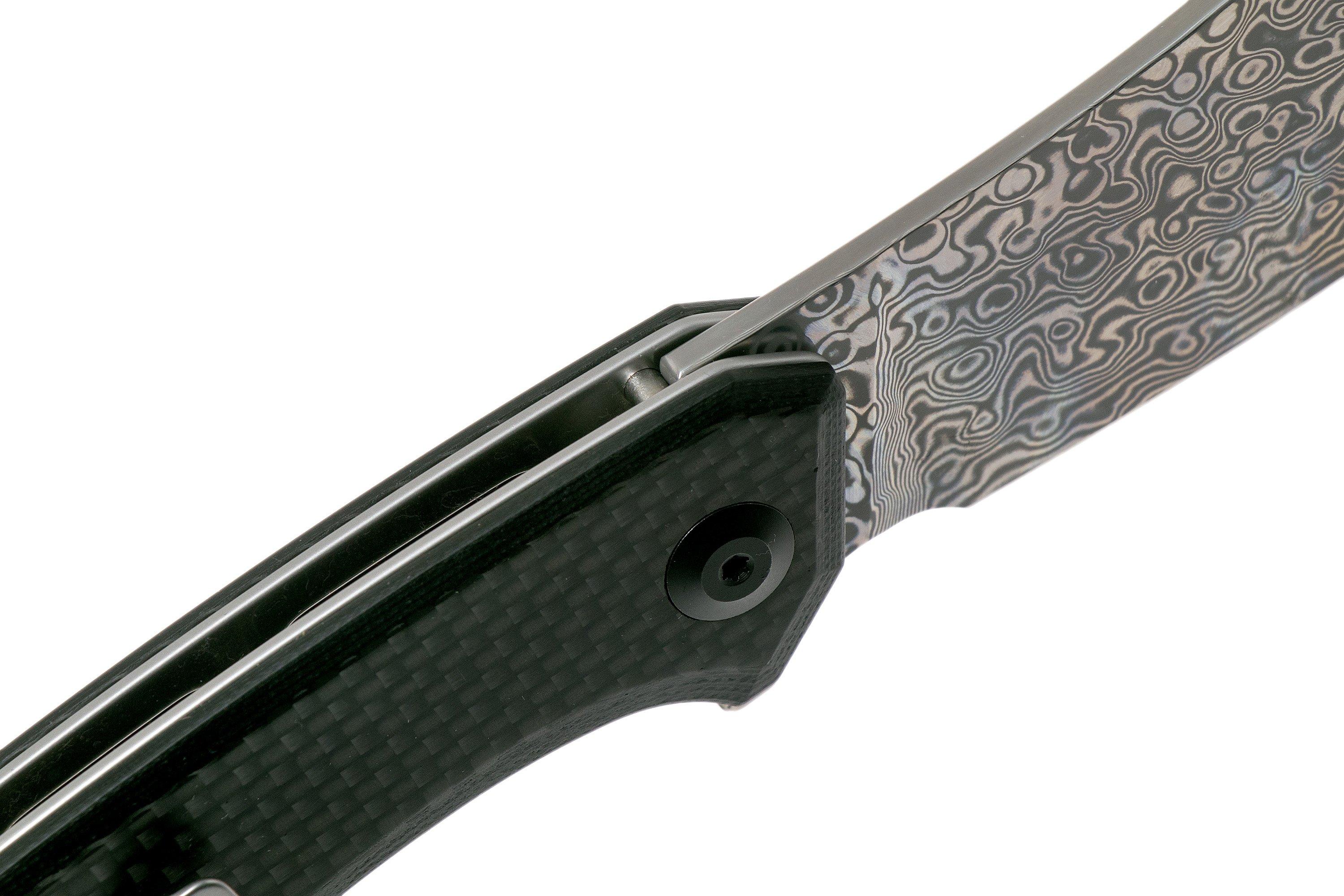 Civivi Mini Mastodon C2011DS-1 Damascus, Carbon fibre & Black G10 ...