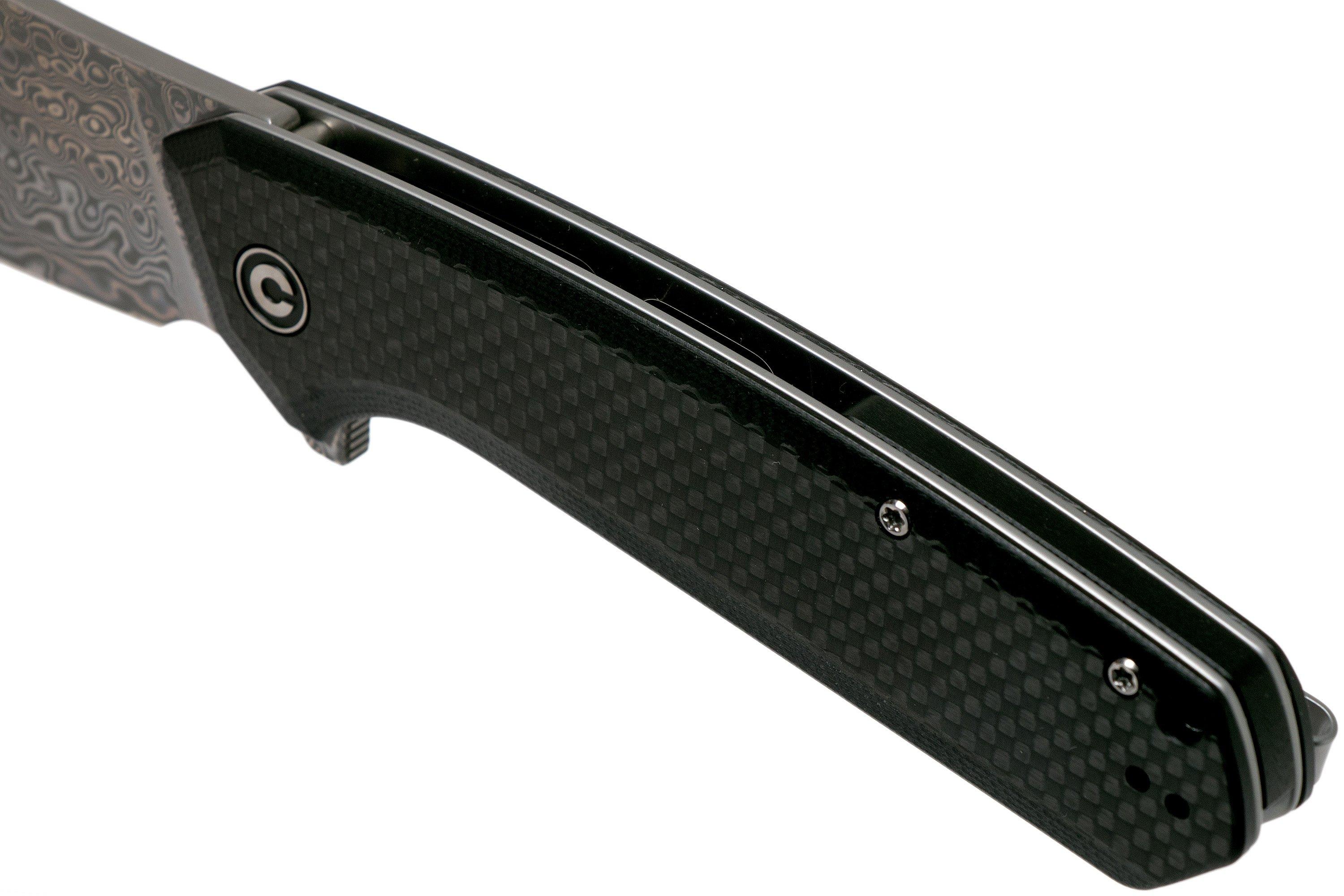 Civivi Mastodon C2012DS-1 Damascus, Carbon fibre & Black G10 pocket ...