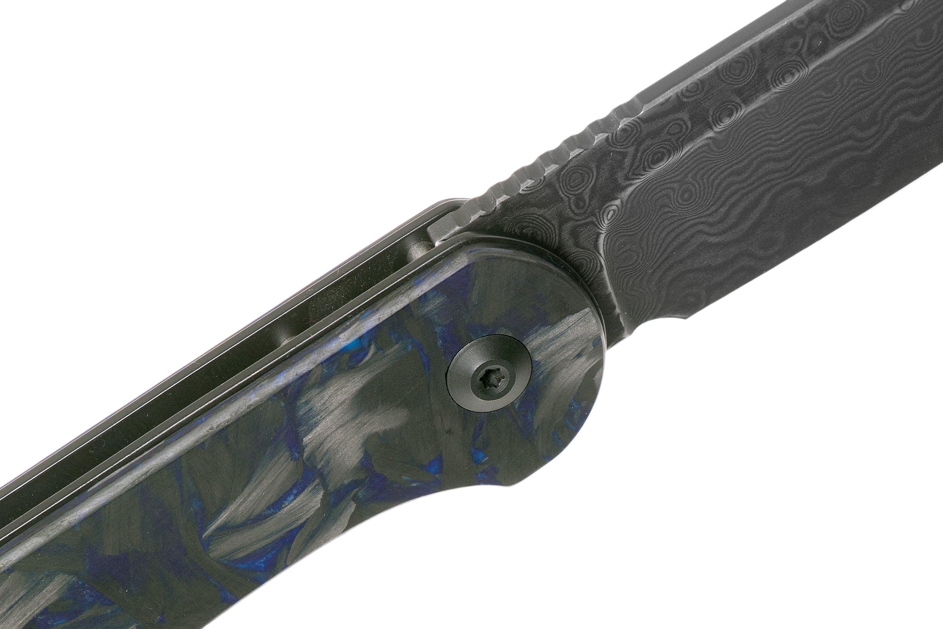 Civivi Elementum Button Lock C2103DS-1 Damascus, Blue Carbon fibre ...