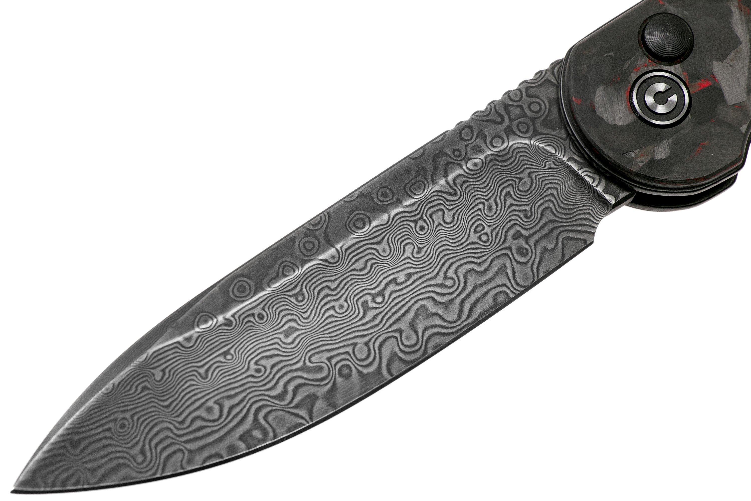 Civivi Elementum Button Lock C2103DS-2 Damascus, Red Carbon fibre ...