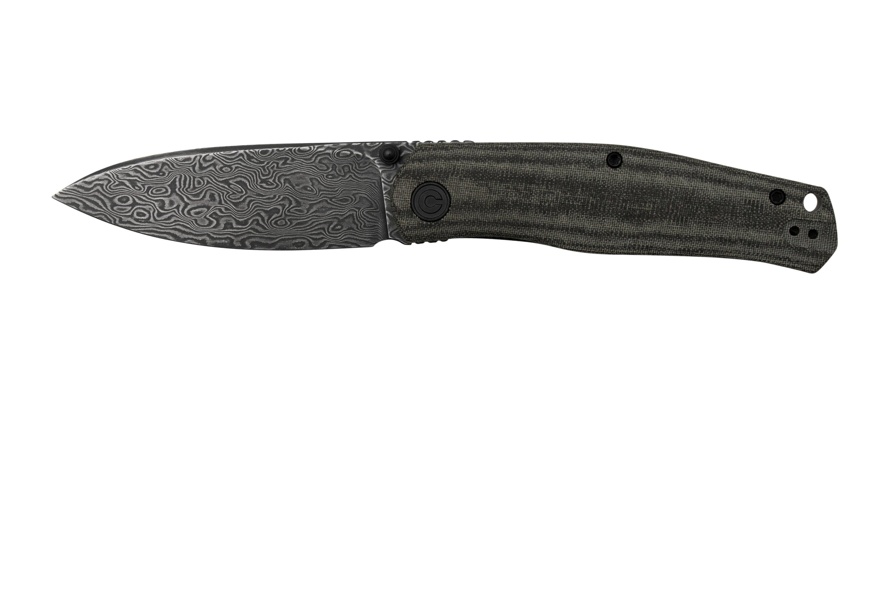 Civivi Sokoke C22007-DS1, Black Micarta, Damascus pocket knife, Ray ...