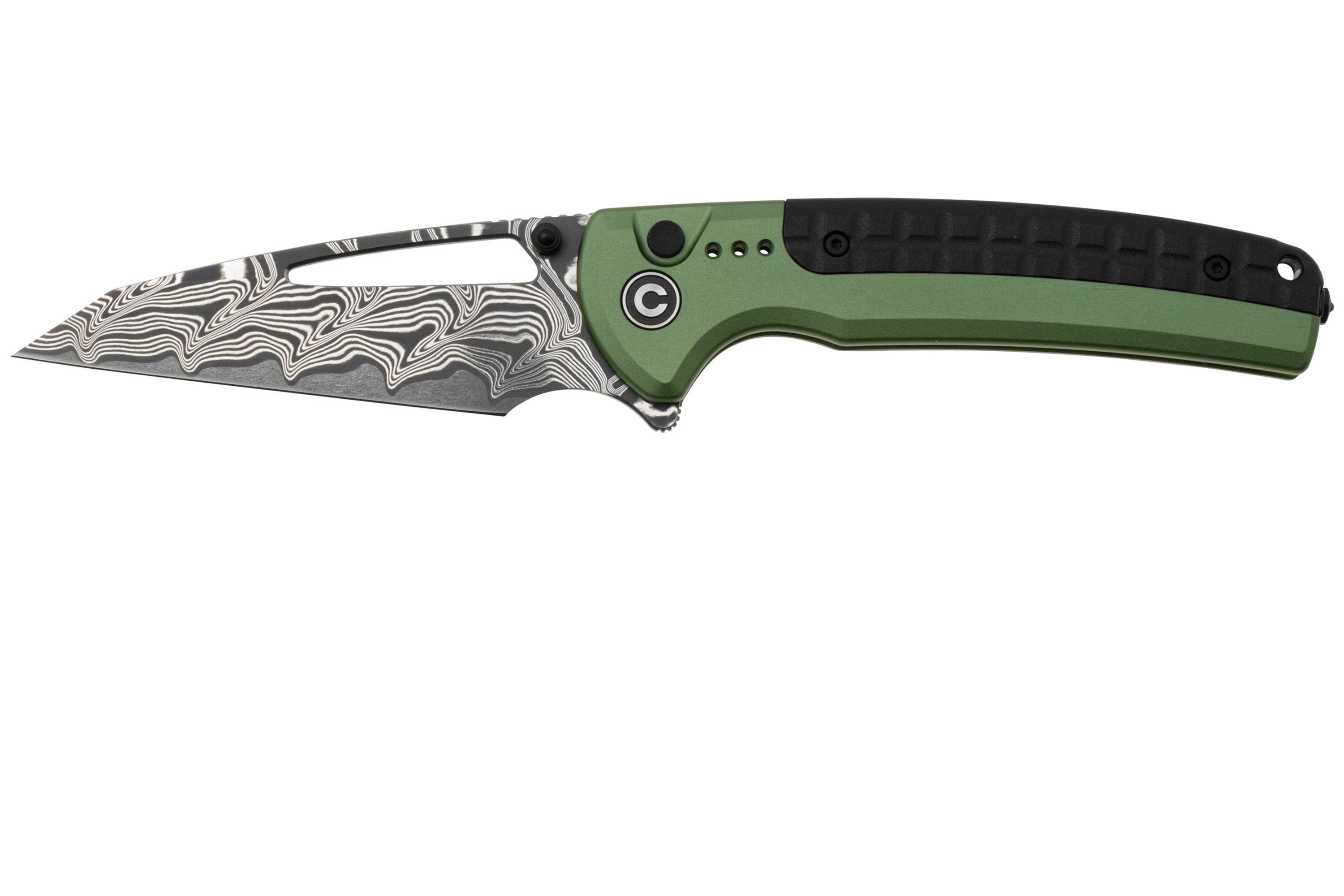 Civivi Sentinel Strike C22025B-DS1 Damascus, Green Aluminium, Black FRN ...