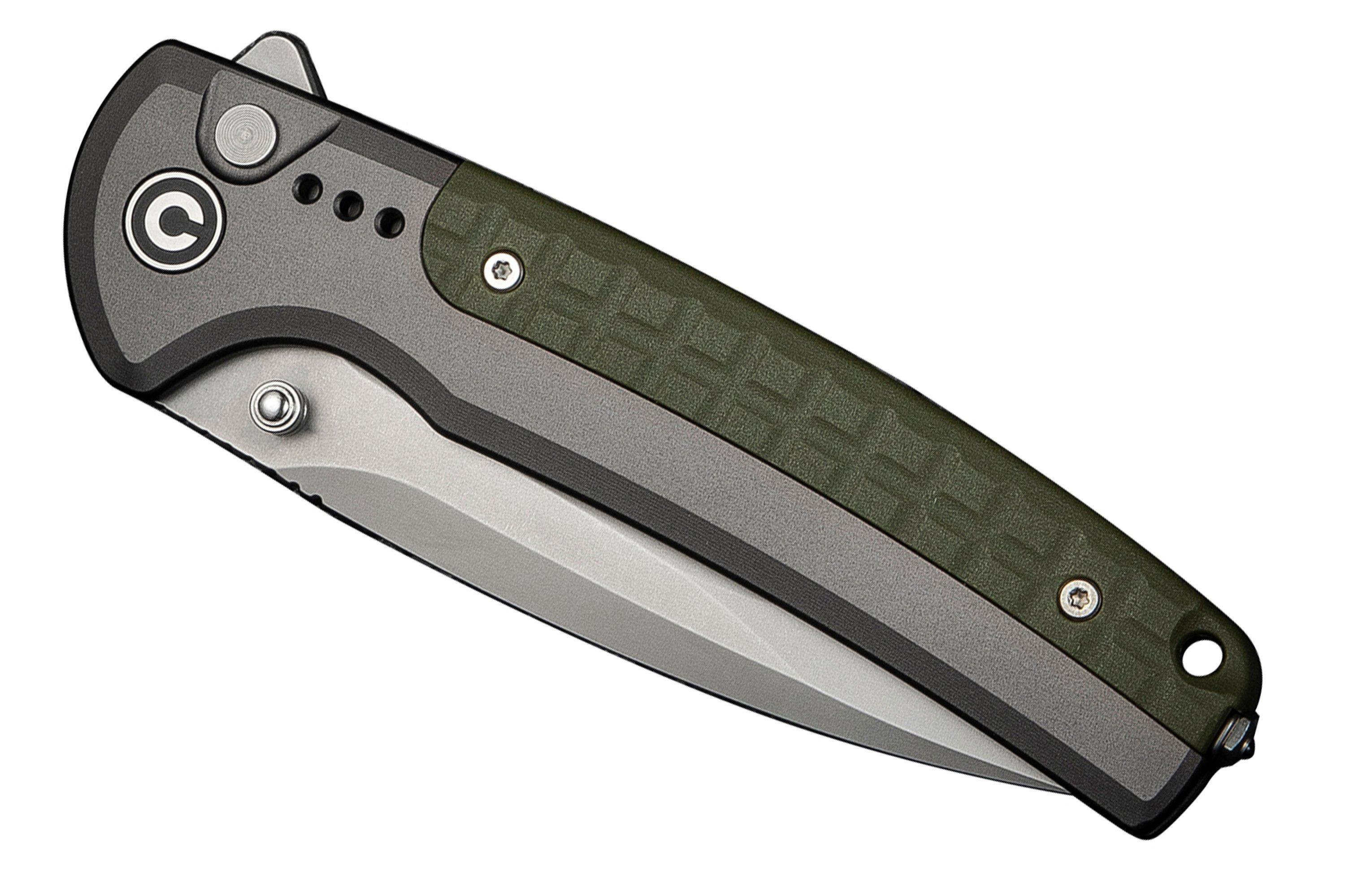 Civivi Sentinel Strike II C22025D-2 Nitro-V, Grey Aluminium, Green FRN ...