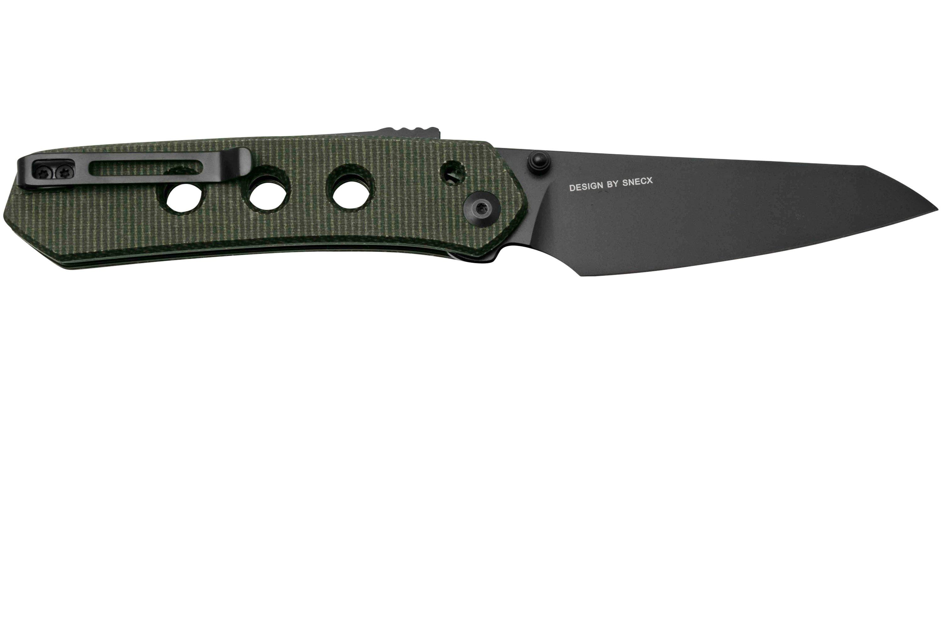 Civivi Vision FG C22036-3 Green Micarta, Black Nitro-V Blade, pocket ...