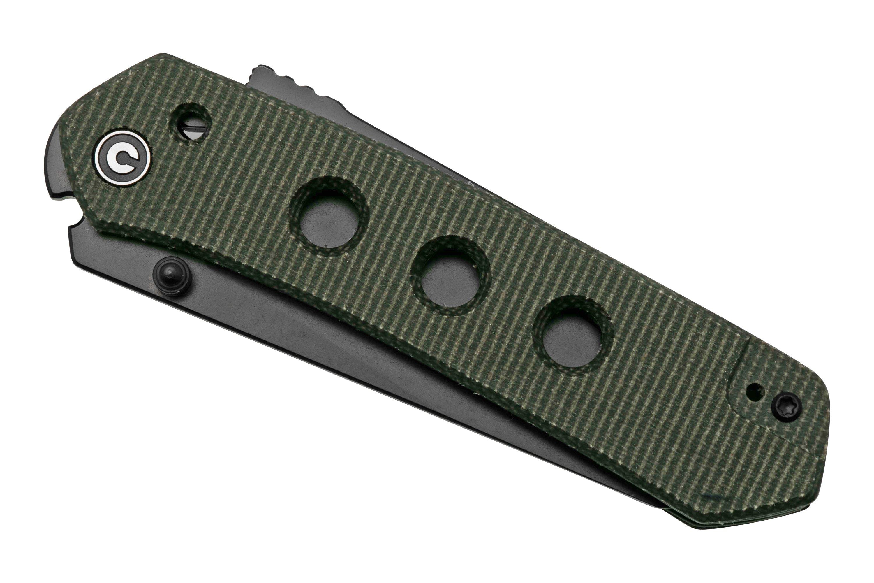 Civivi Vision FG C22036-3 Green Micarta, Black Nitro-V Blade, pocket ...