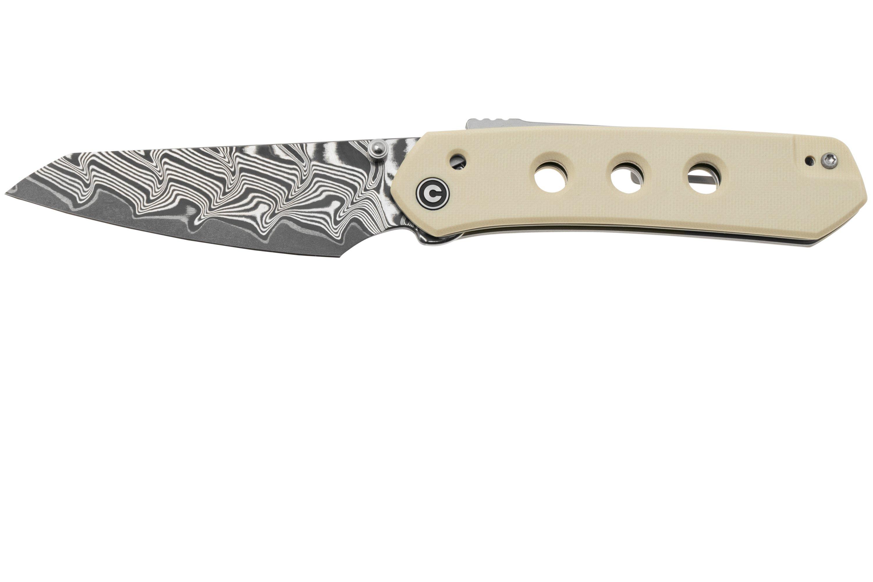 Civivi Vision FG, C22036-DS1, Damascus, Ivory G10, pocket knife, Snecx ...
