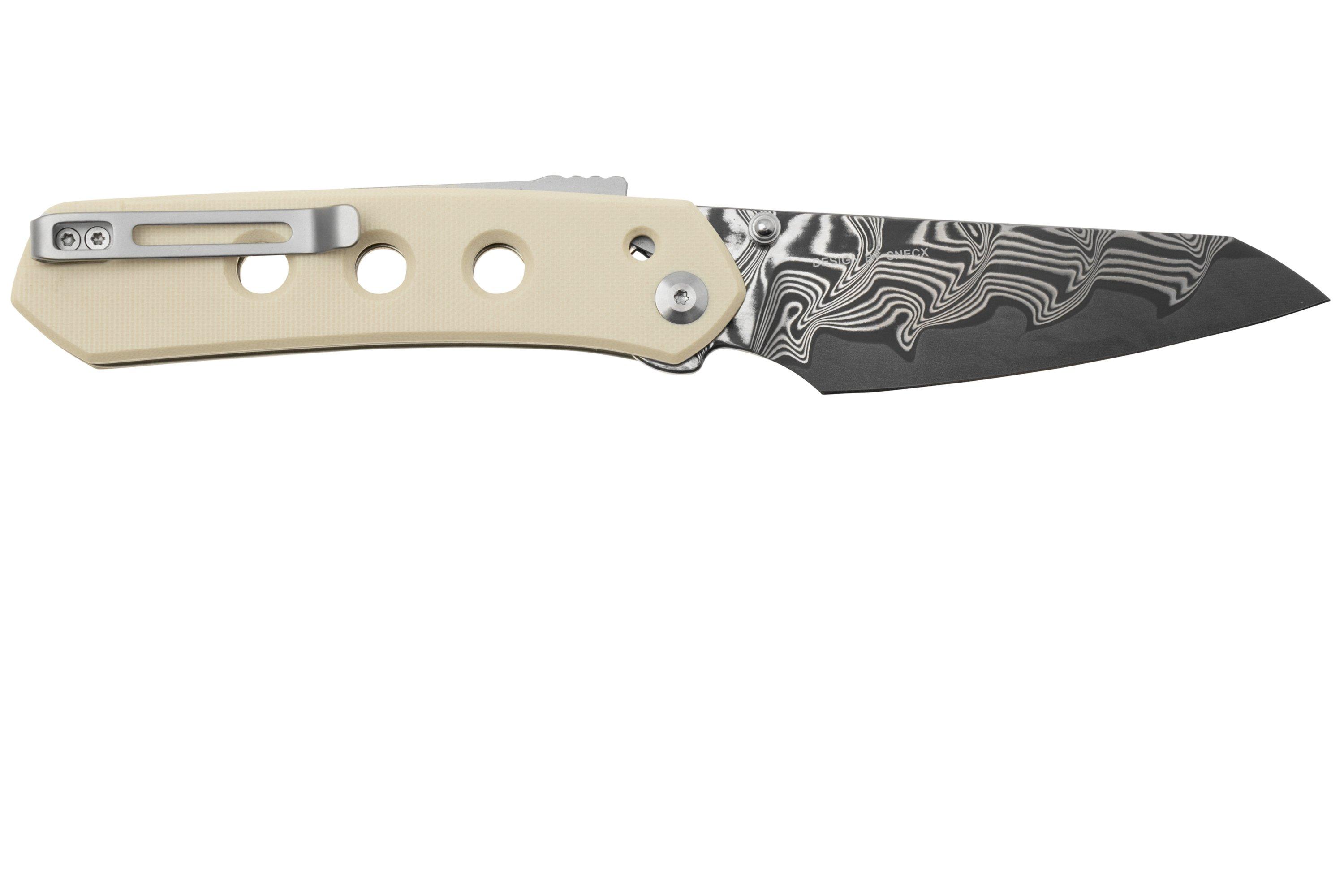 Civivi Vision FG, C22036-DS1, Damascus, Ivory G10, pocket knife, Snecx ...