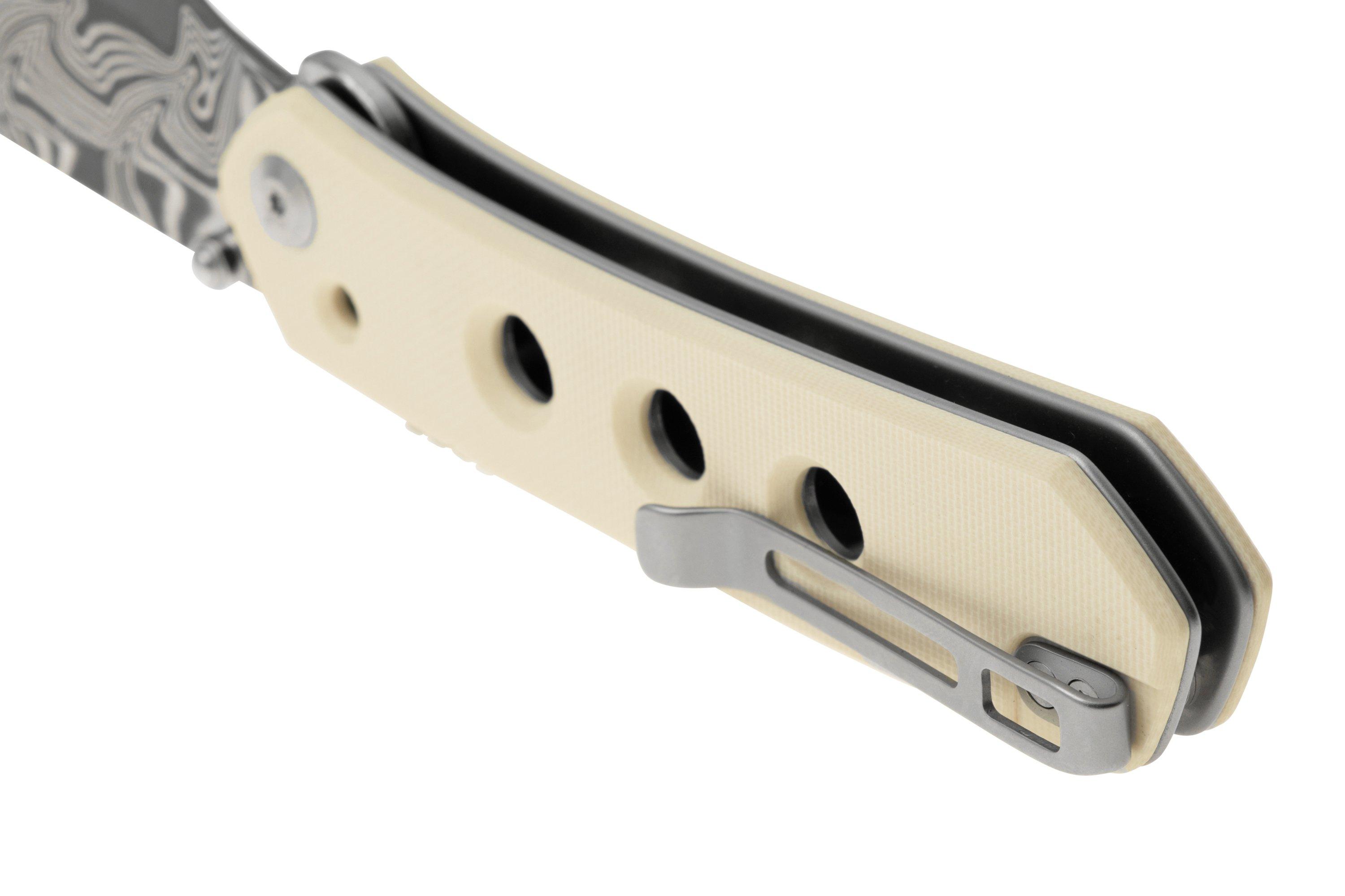 Civivi Vision FG, C22036-DS1, Damascus, Ivory G10, pocket knife, Snecx ...