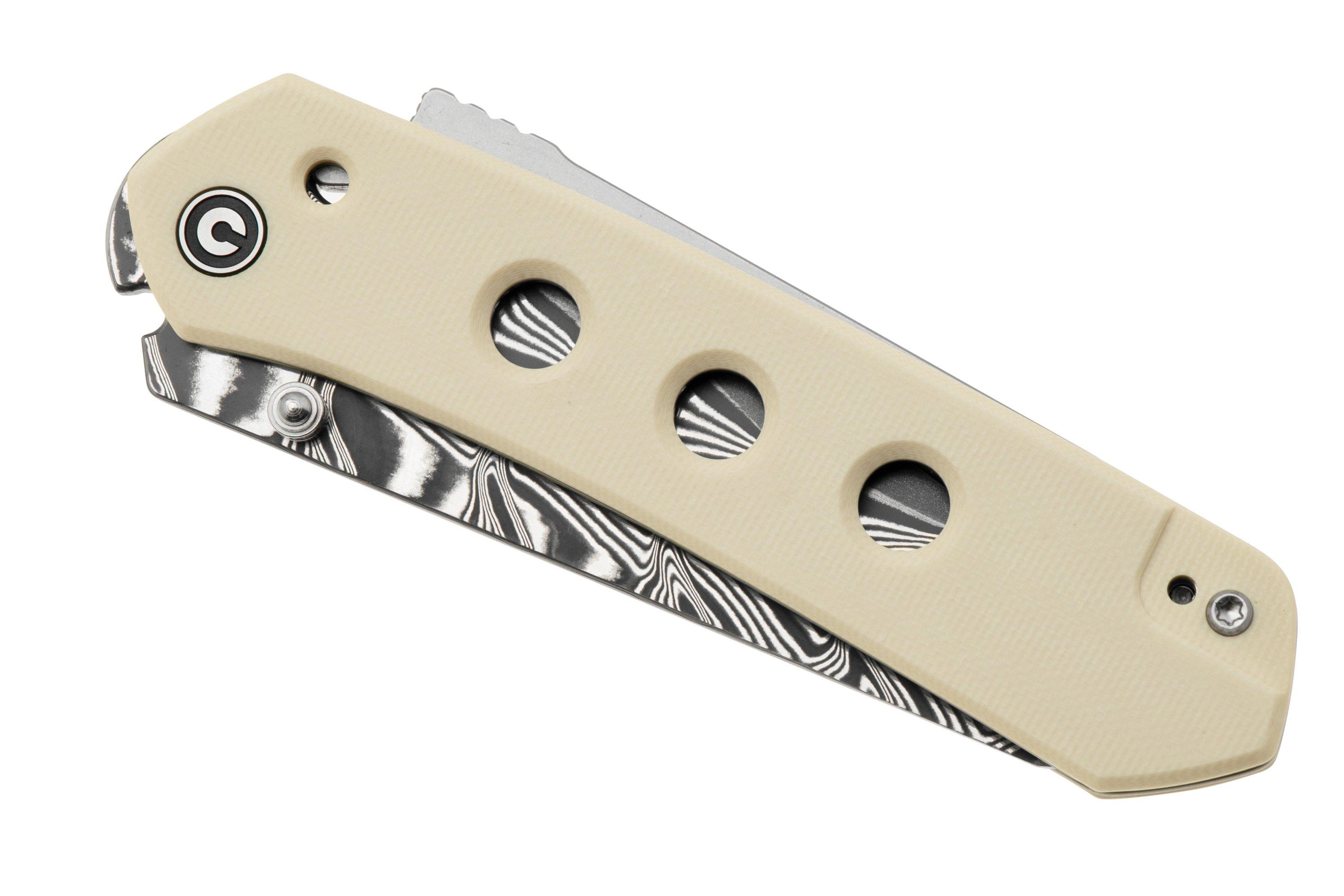 Civivi Vision FG, C22036-DS1, Damascus, Ivory G10, pocket knife, Snecx ...