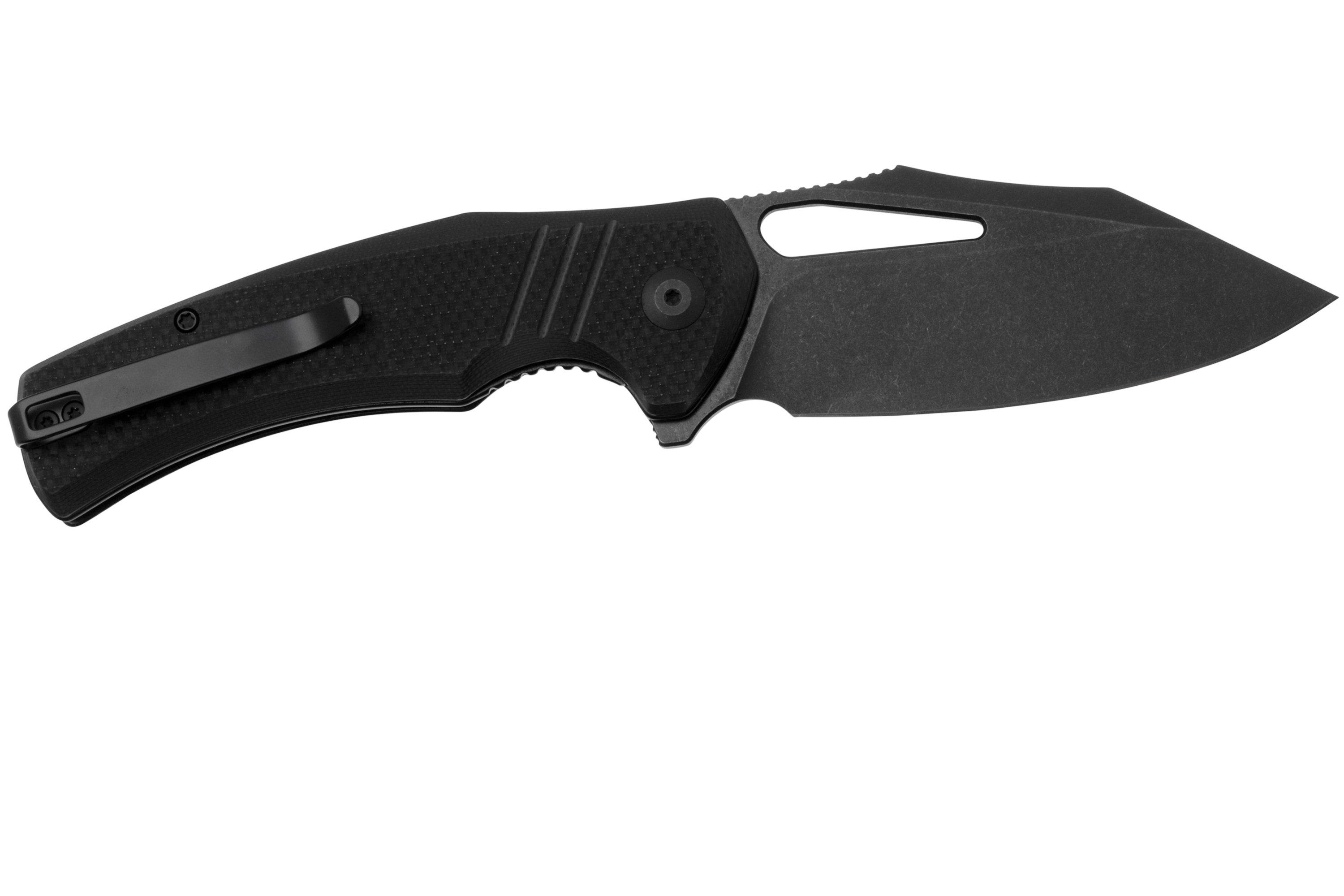 Civivi BullTusk C23017-1 Blackwashed Sandvik 14C28N, Black Coarse G10 ...