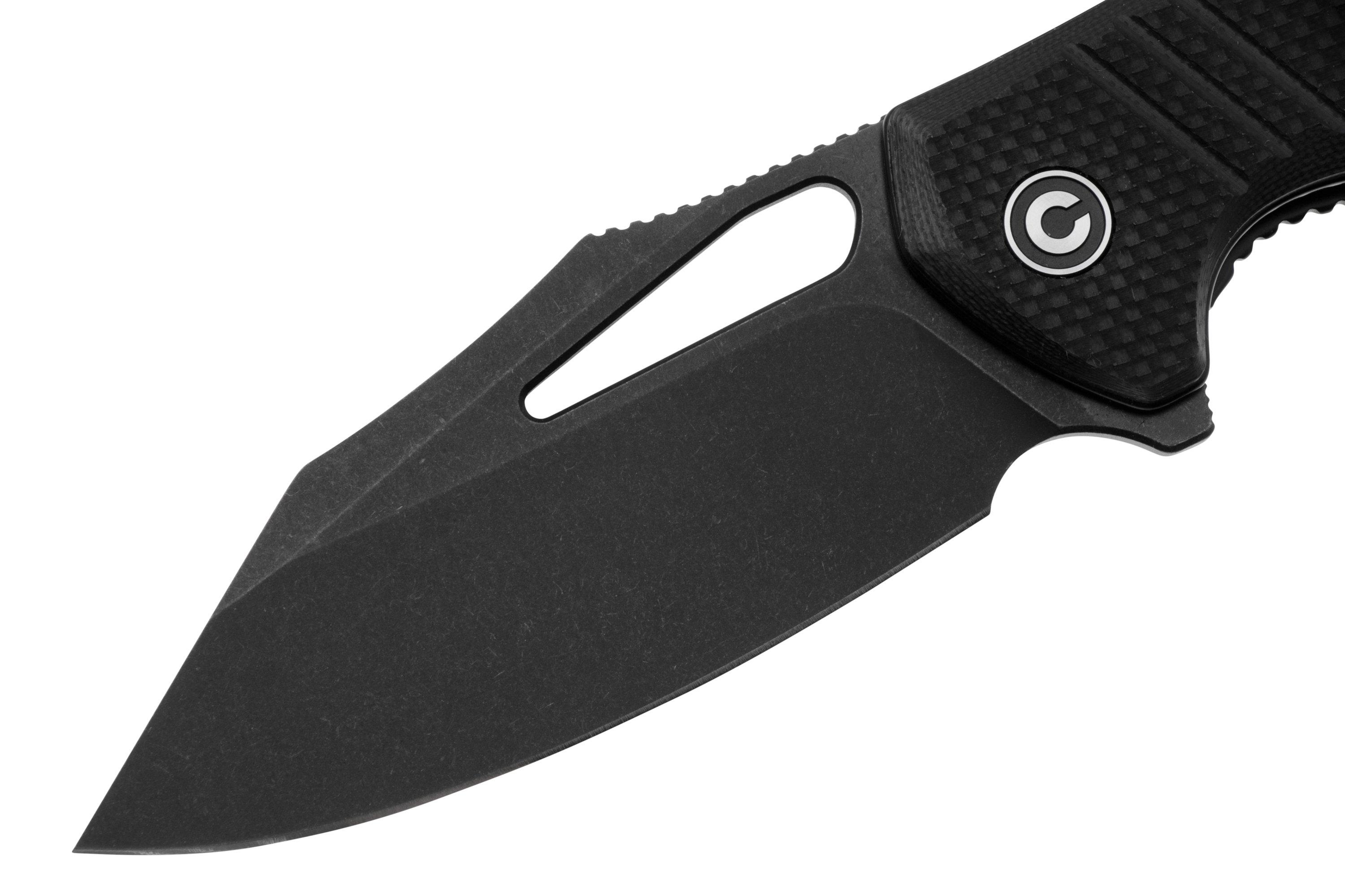 Civivi BullTusk C23017-1 Blackwashed Sandvik 14C28N, Black Coarse G10 ...