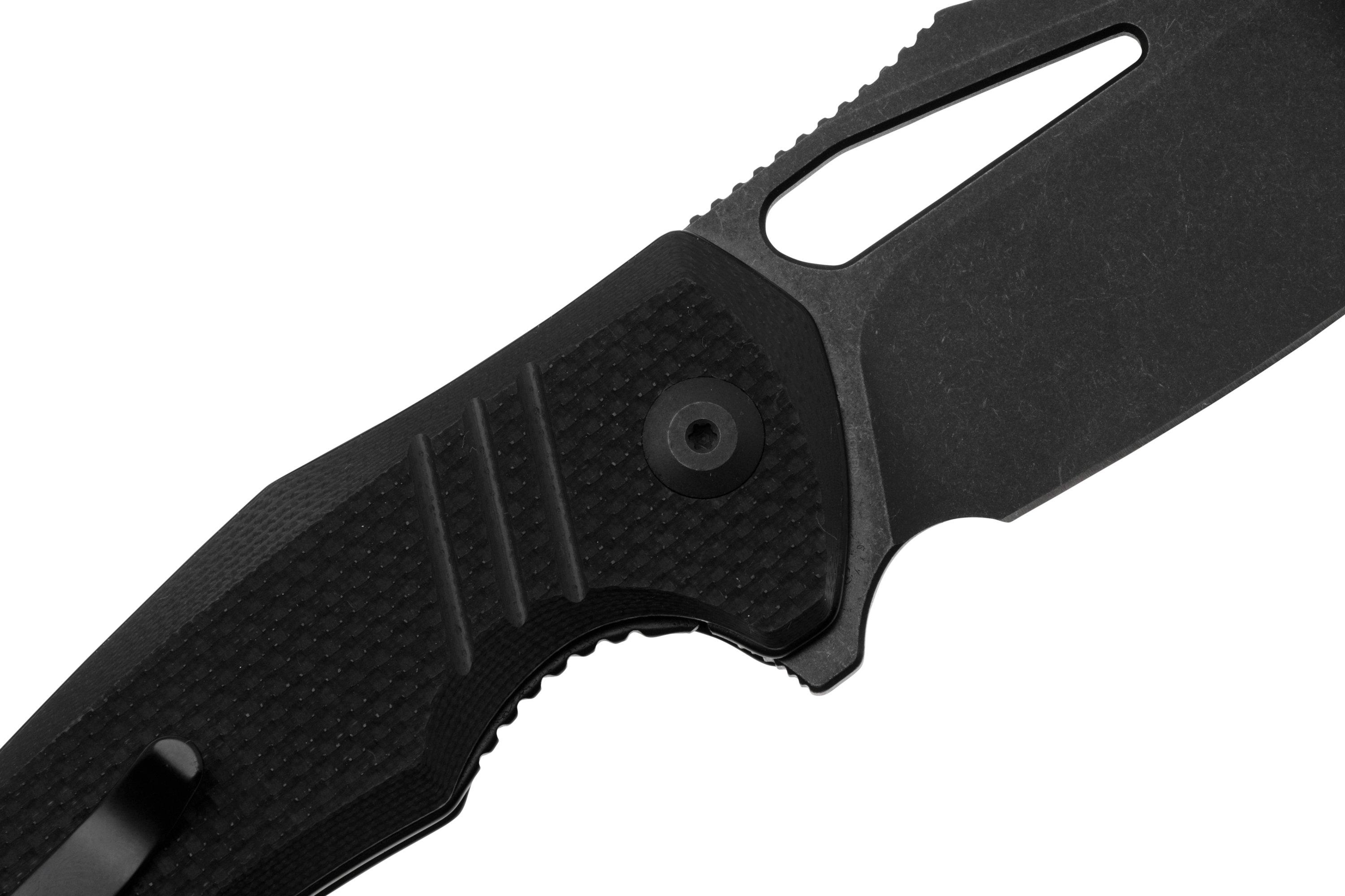 Civivi BullTusk C23017-1 Blackwashed Sandvik 14C28N, Black Coarse G10 ...