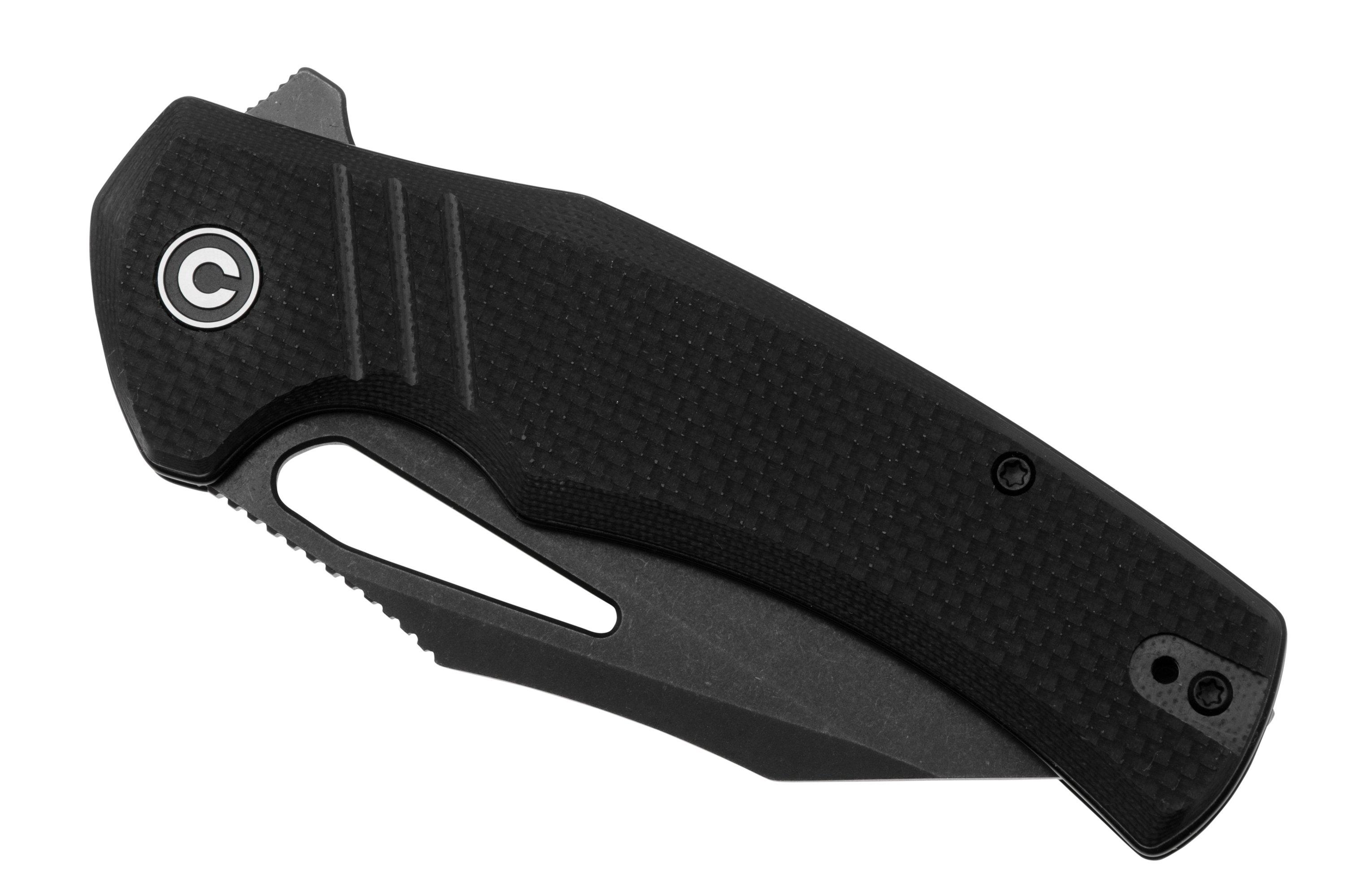 Civivi BullTusk C23017-1 Blackwashed Sandvik 14C28N, Black Coarse G10 ...