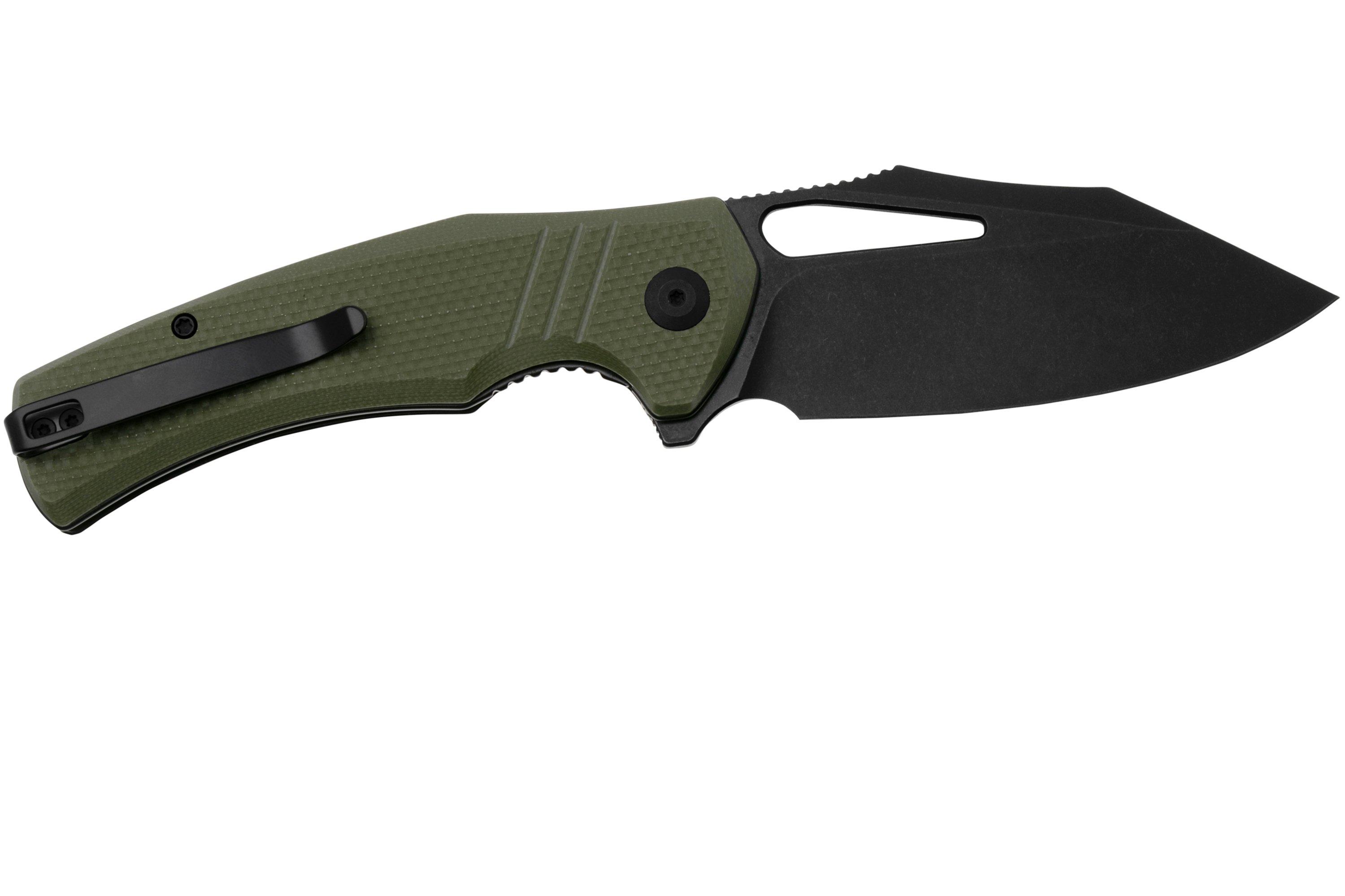 Civivi BullTusk C23017-2 Blackwashed Sandvik 14C28N, OD Green Coarse ...