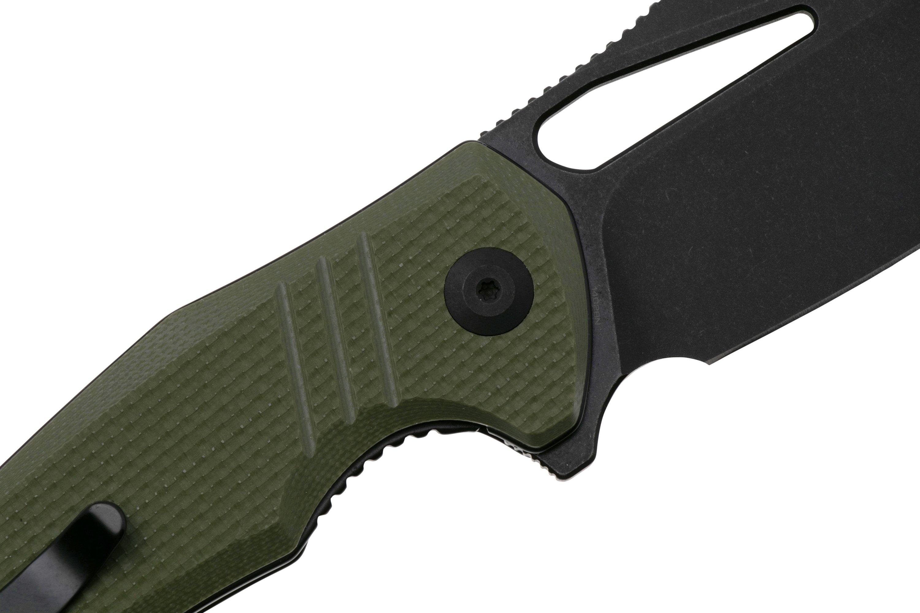 Civivi BullTusk C23017-2 Blackwashed Sandvik 14C28N, OD Green Coarse ...