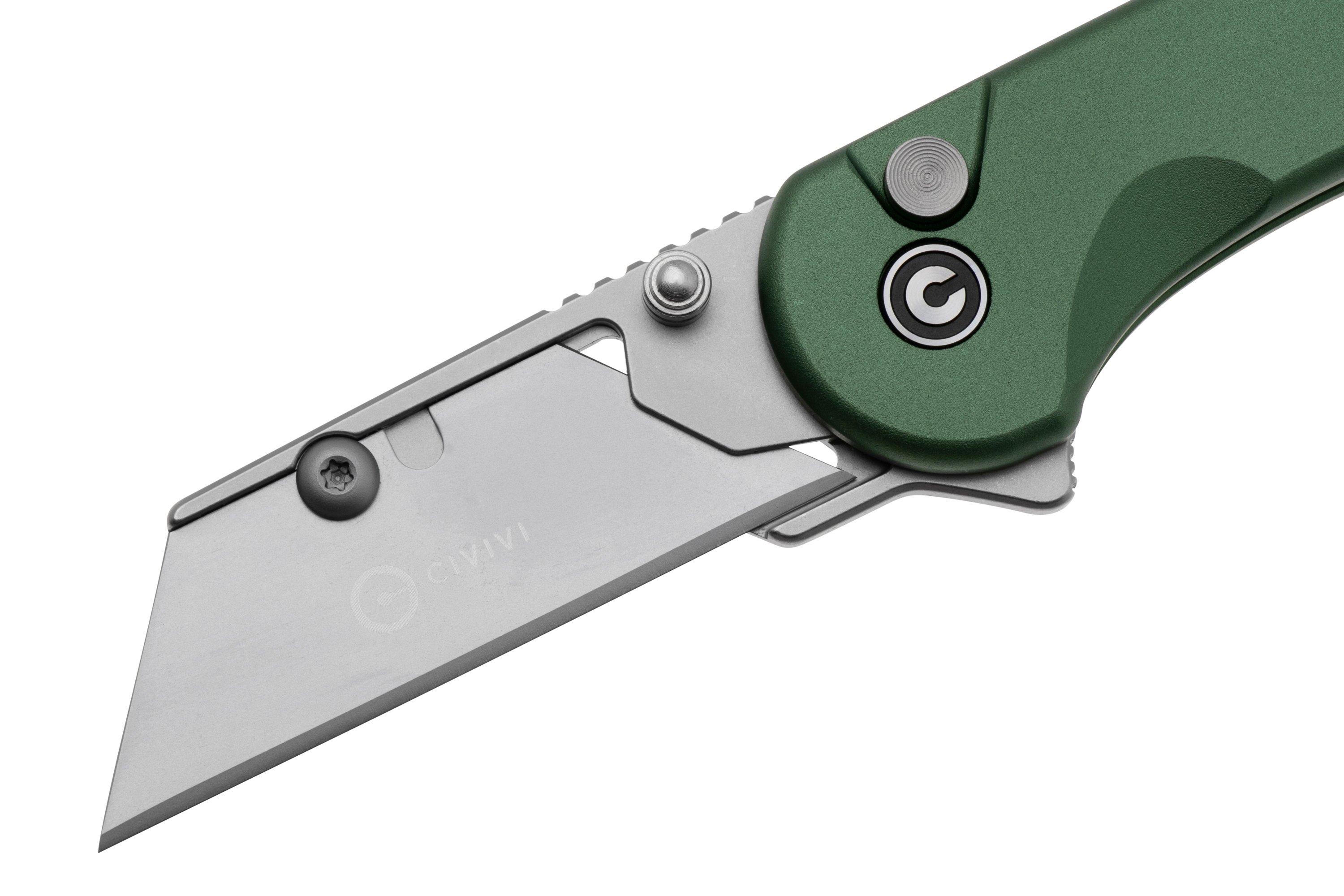 Civivi Elementum Utility C23039B-3 Green Aluminum, Stonewashed Blade ...