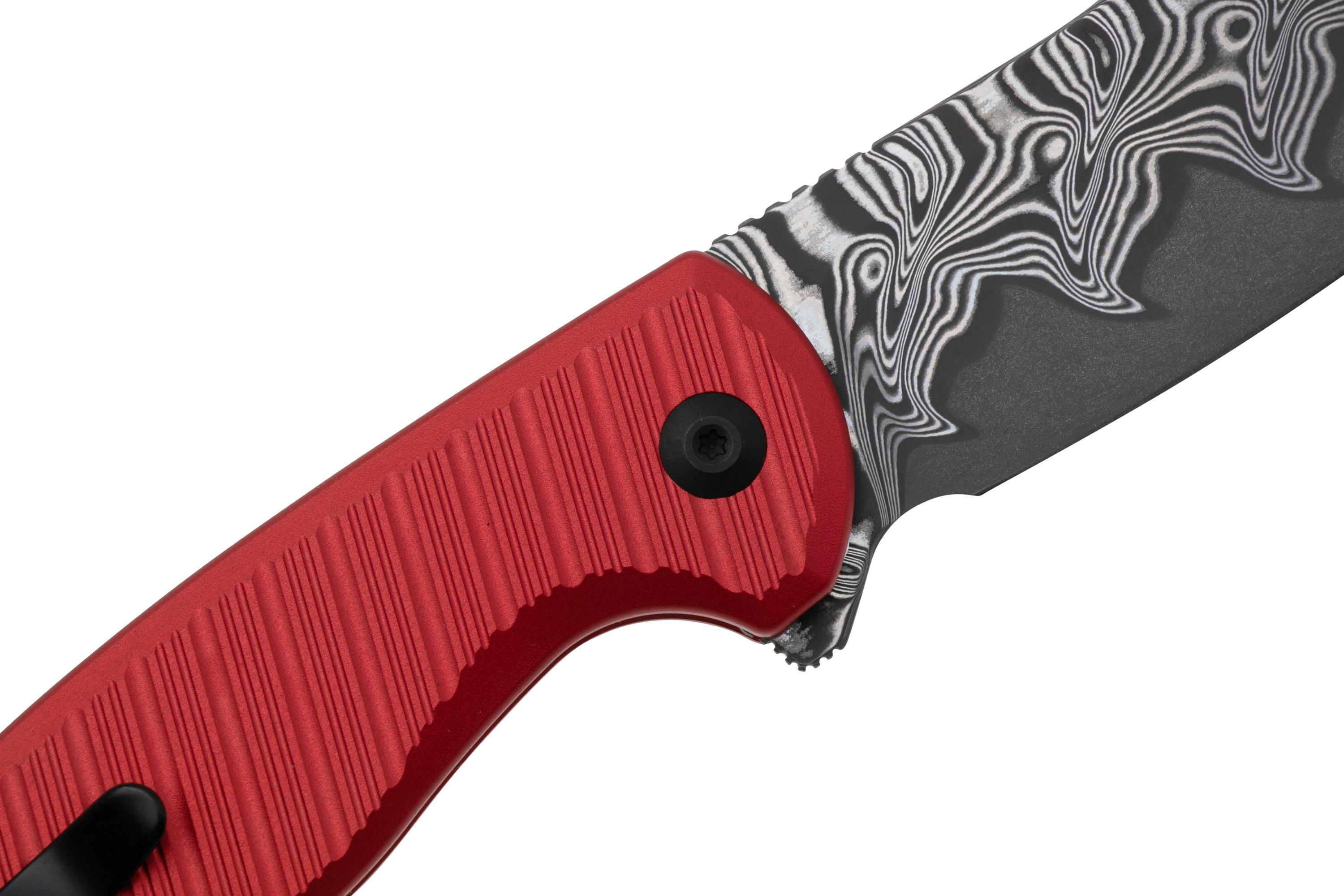 Civivi Stormhowl C23040b Ds1 Damascus Milled Red Aluminum Pocket Knife Advantageously 