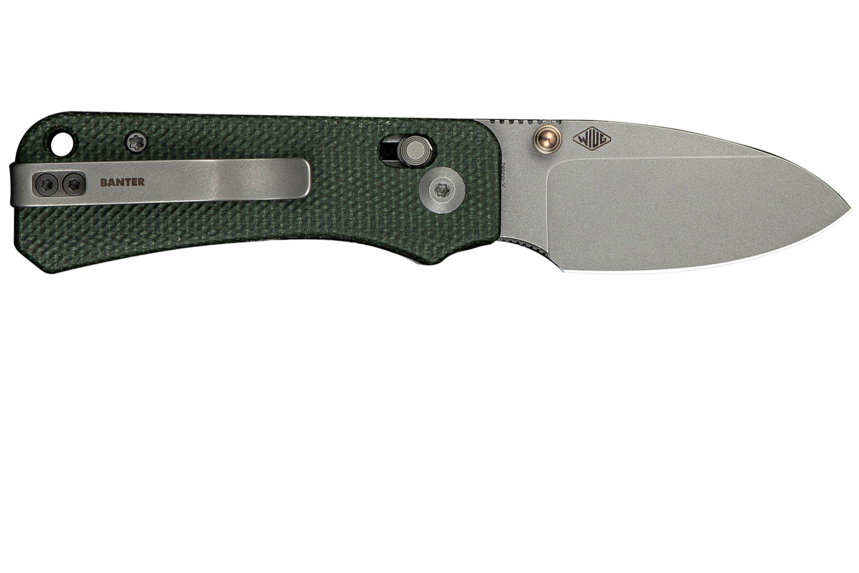 Civivi Baby Banter 2 C23074-3 Gray Stonewashed Green Micarta Crossbar ...