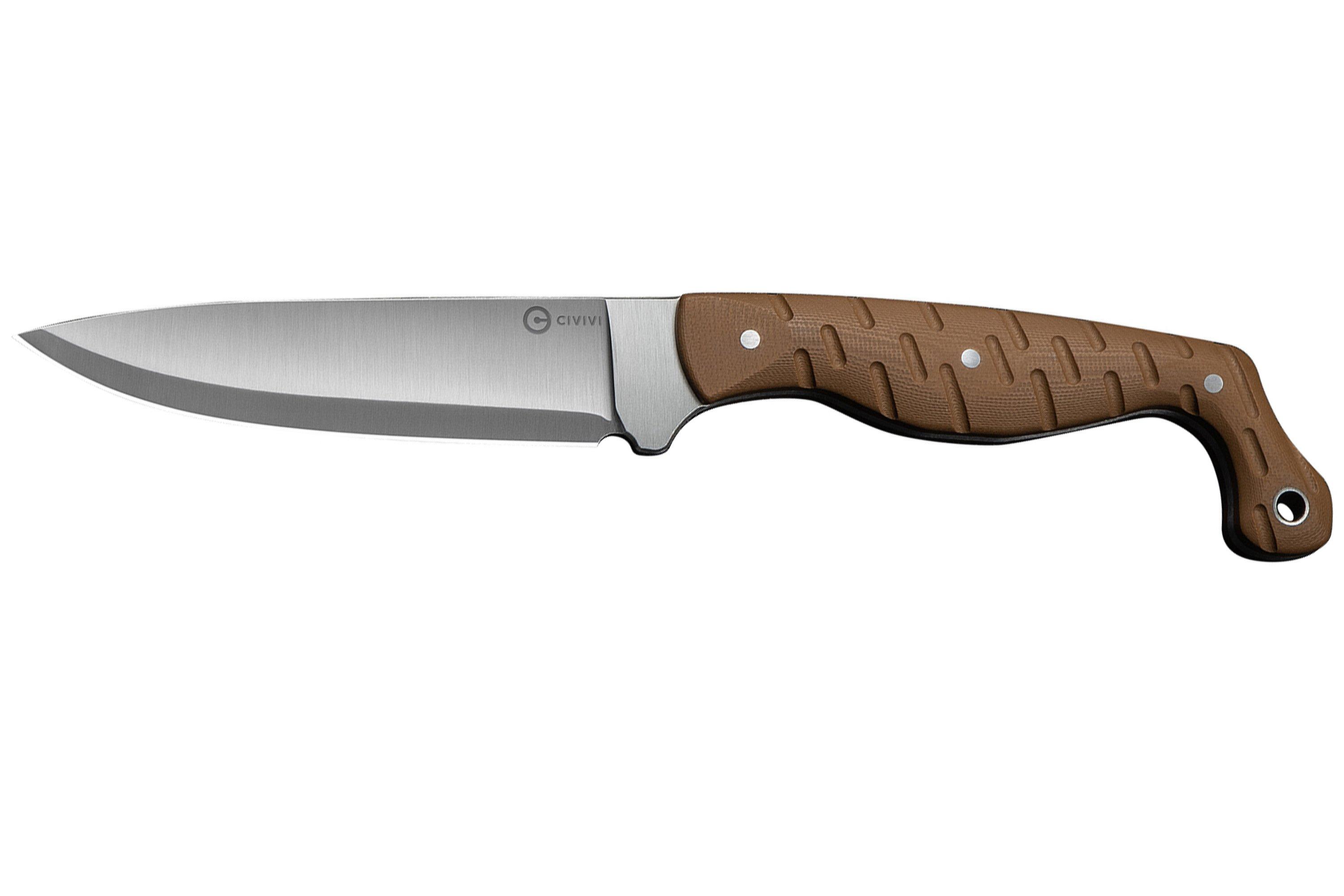 Civivi MDRN Hunter C23078-2 Satin Nitro-V, Brown G10, hunting knife ...