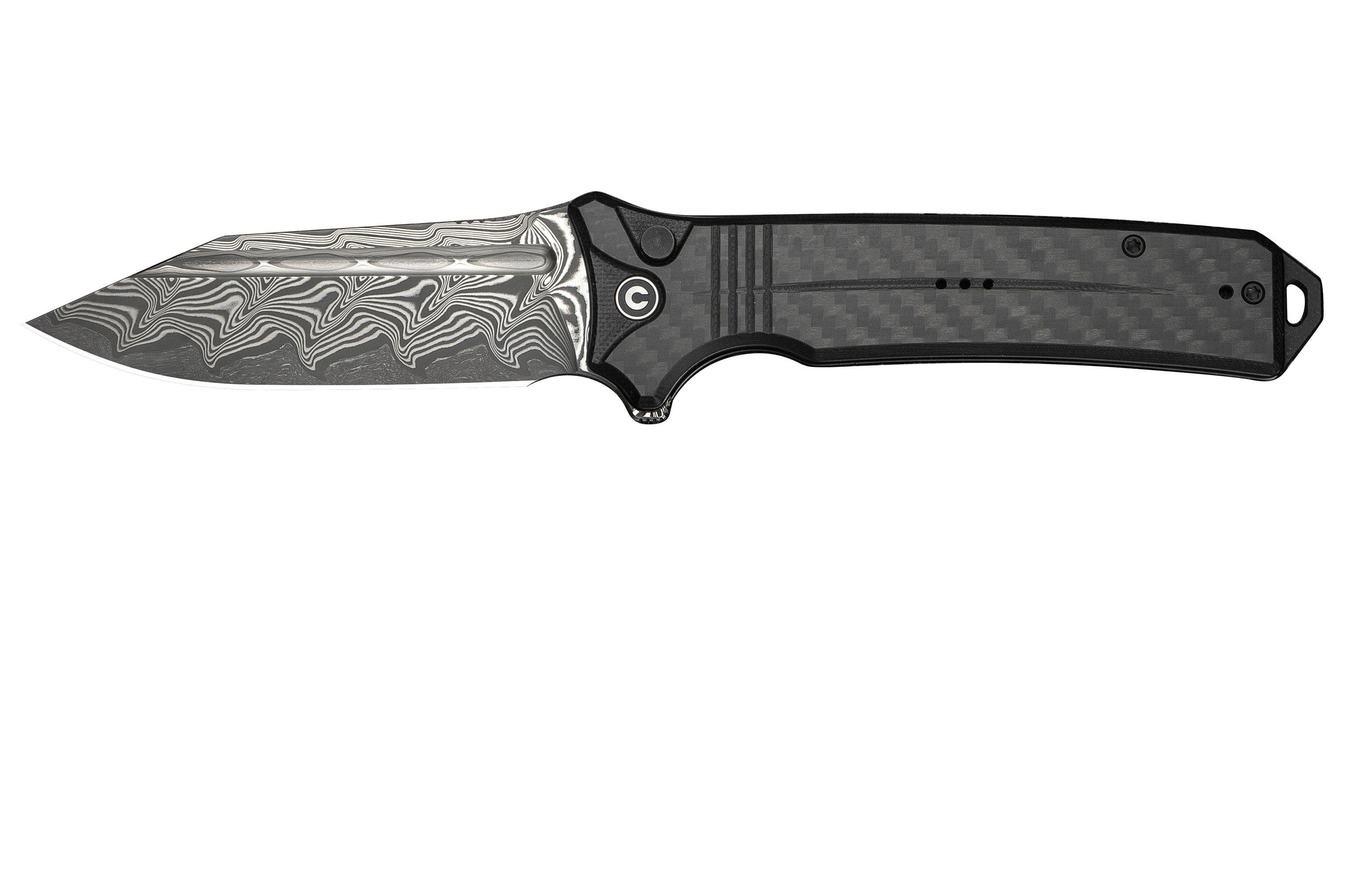 Civivi Neurohaptic C23080-DS1 Damascus, Carbon Fiber Overlay G10 ...