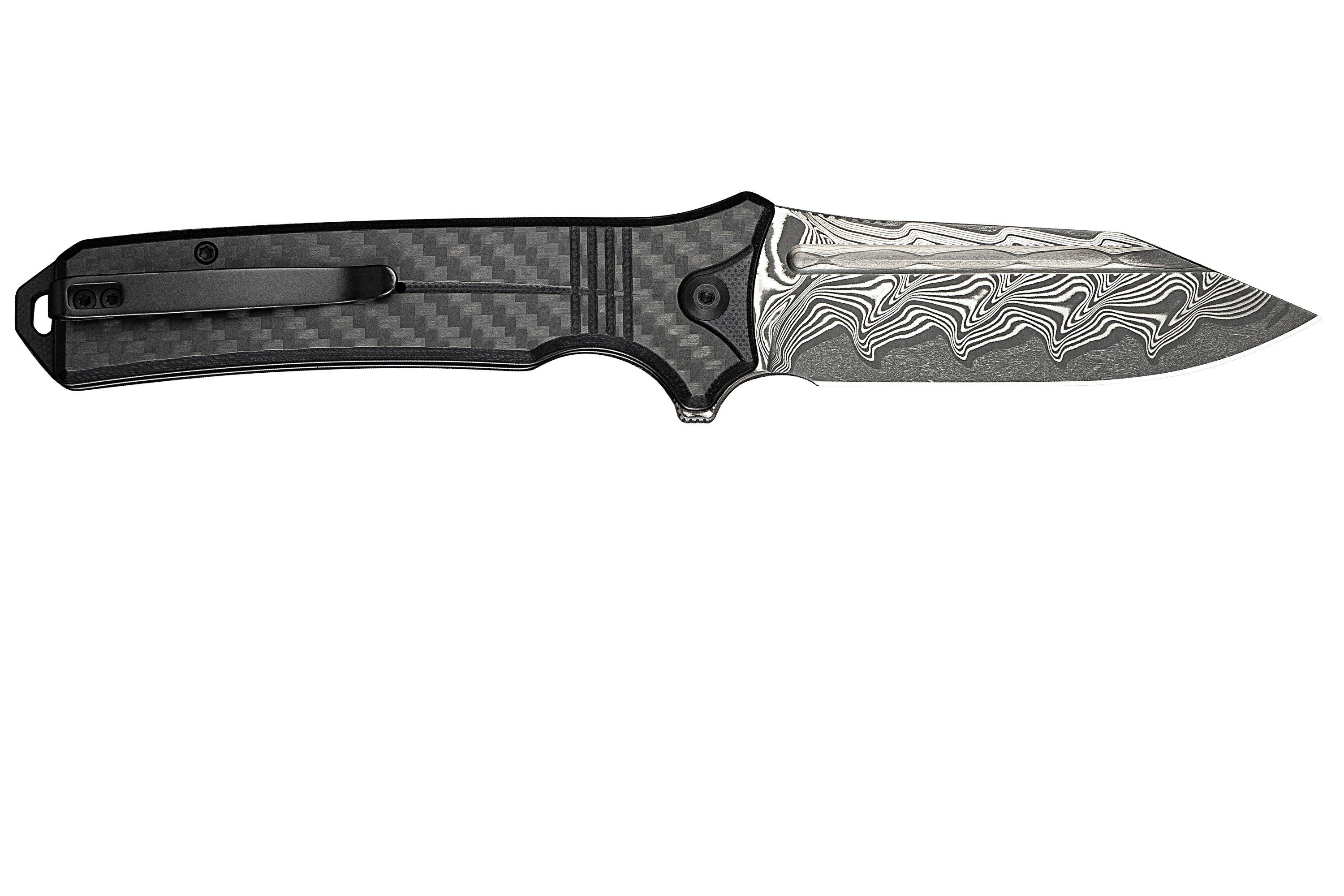 Civivi Neurohaptic C23080-DS1 Damascus, Carbon Fiber Overlay G10 ...
