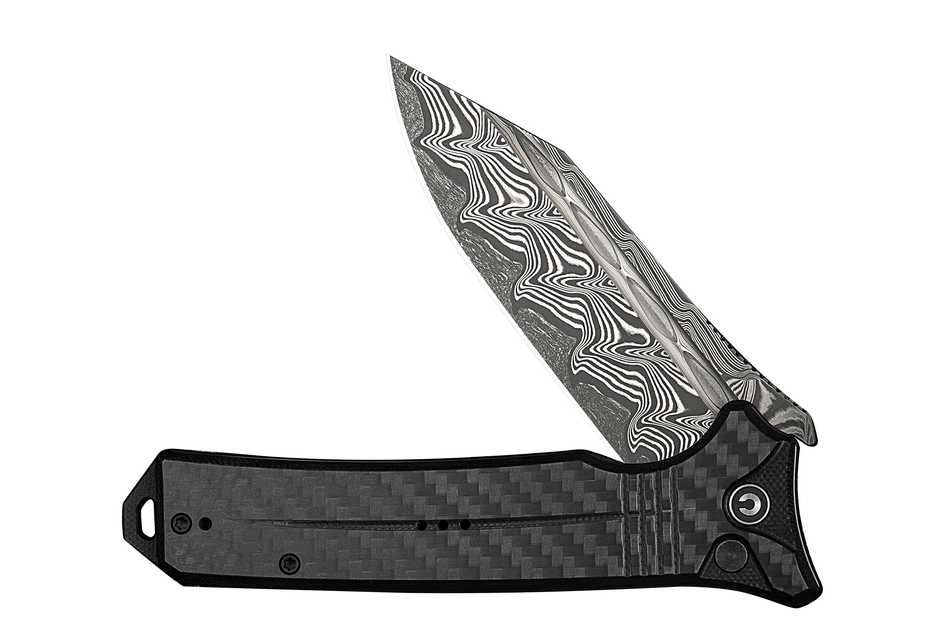 Civivi Neurohaptic C23080-DS1 Damascus, Carbon Fiber Overlay G10 ...