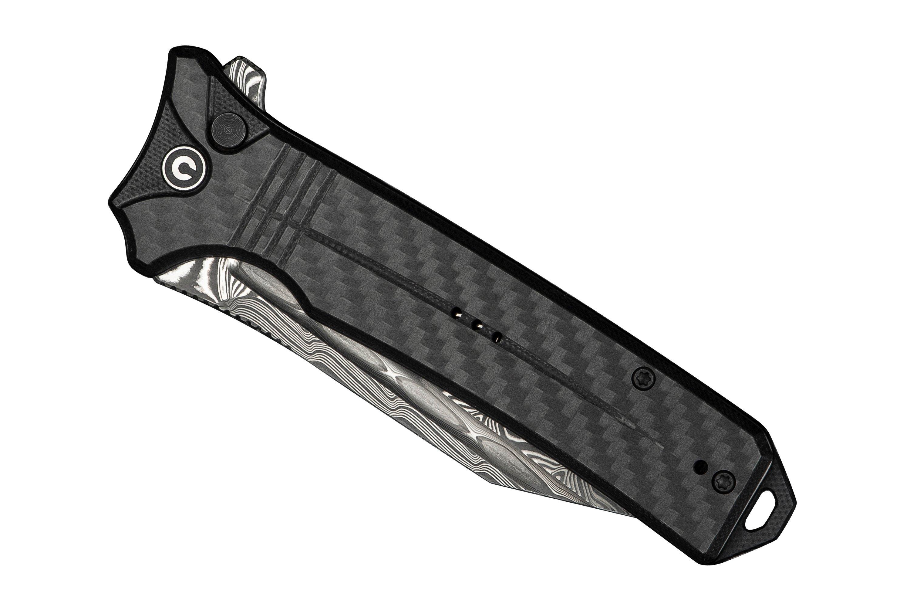 Civivi Neurohaptic C23080-DS1 Damascus, Carbon Fiber Overlay G10 ...