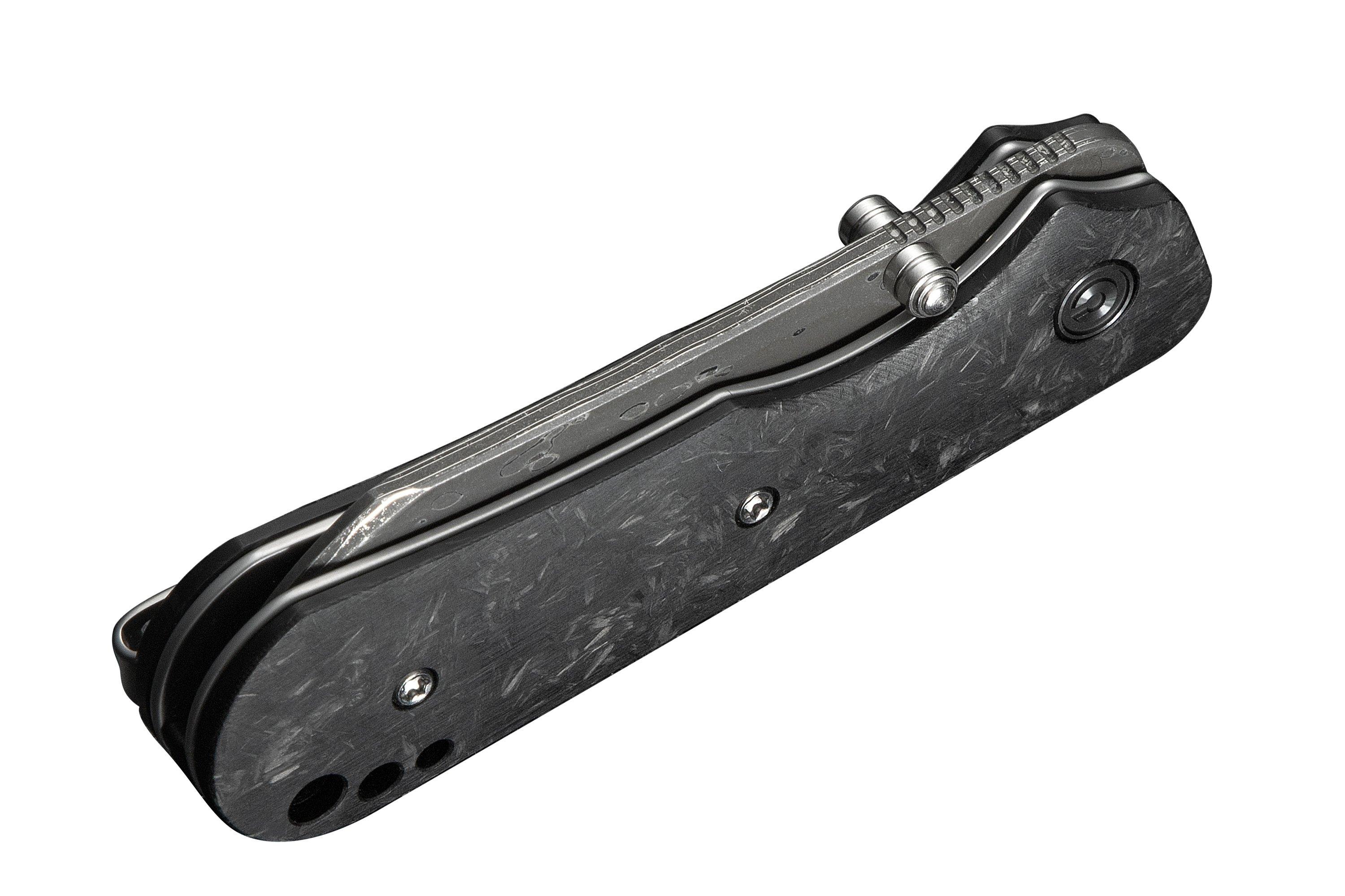 Civivi Crabby C24055-DS1 Damascus Blade, Shredded Carbon Fiber, pocket ...