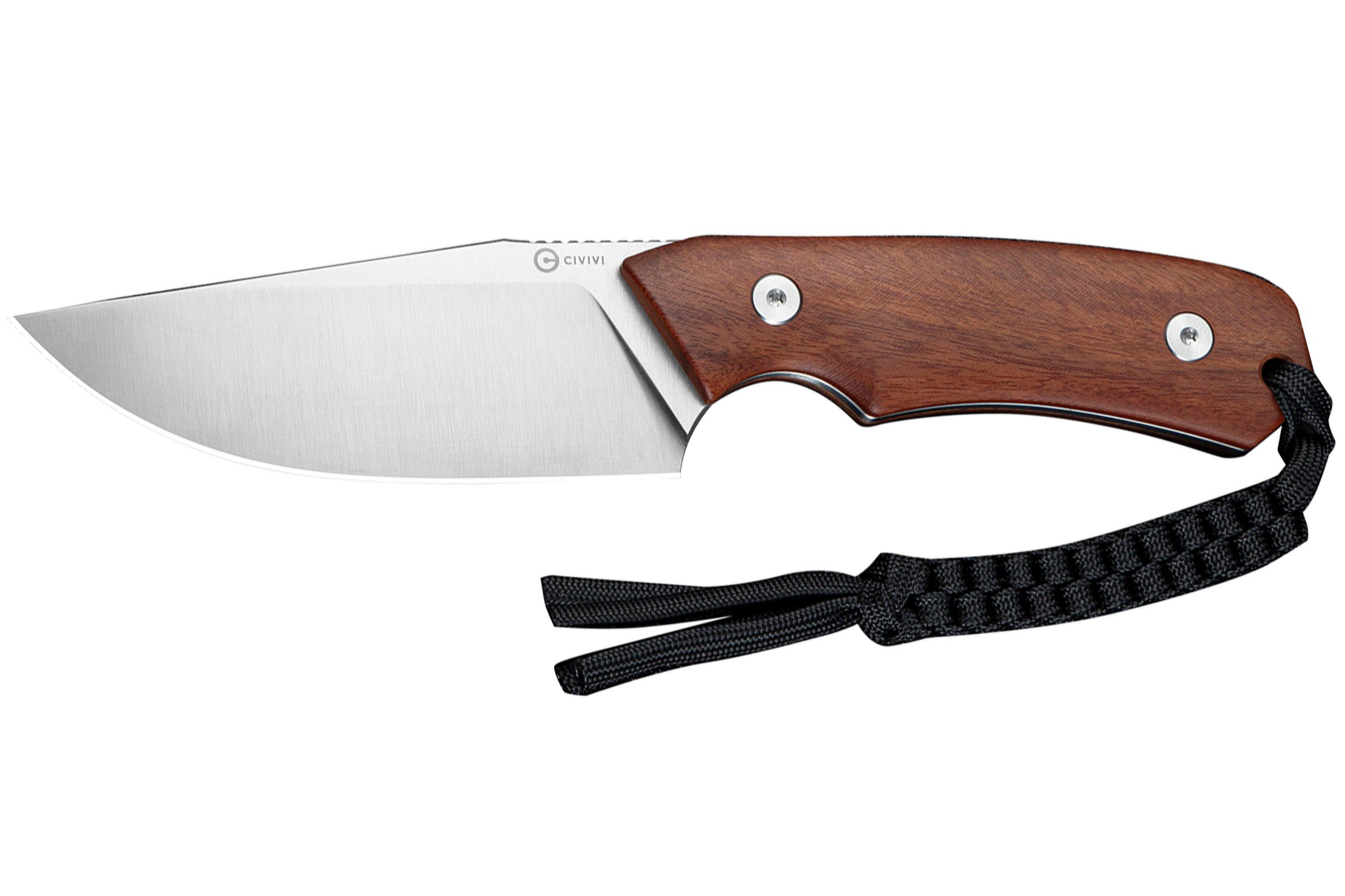 Civivi Gander C24058B-3, Satin Finished 14C28N, Guibourtia Wood fixed knife, Matt Gentry design ...