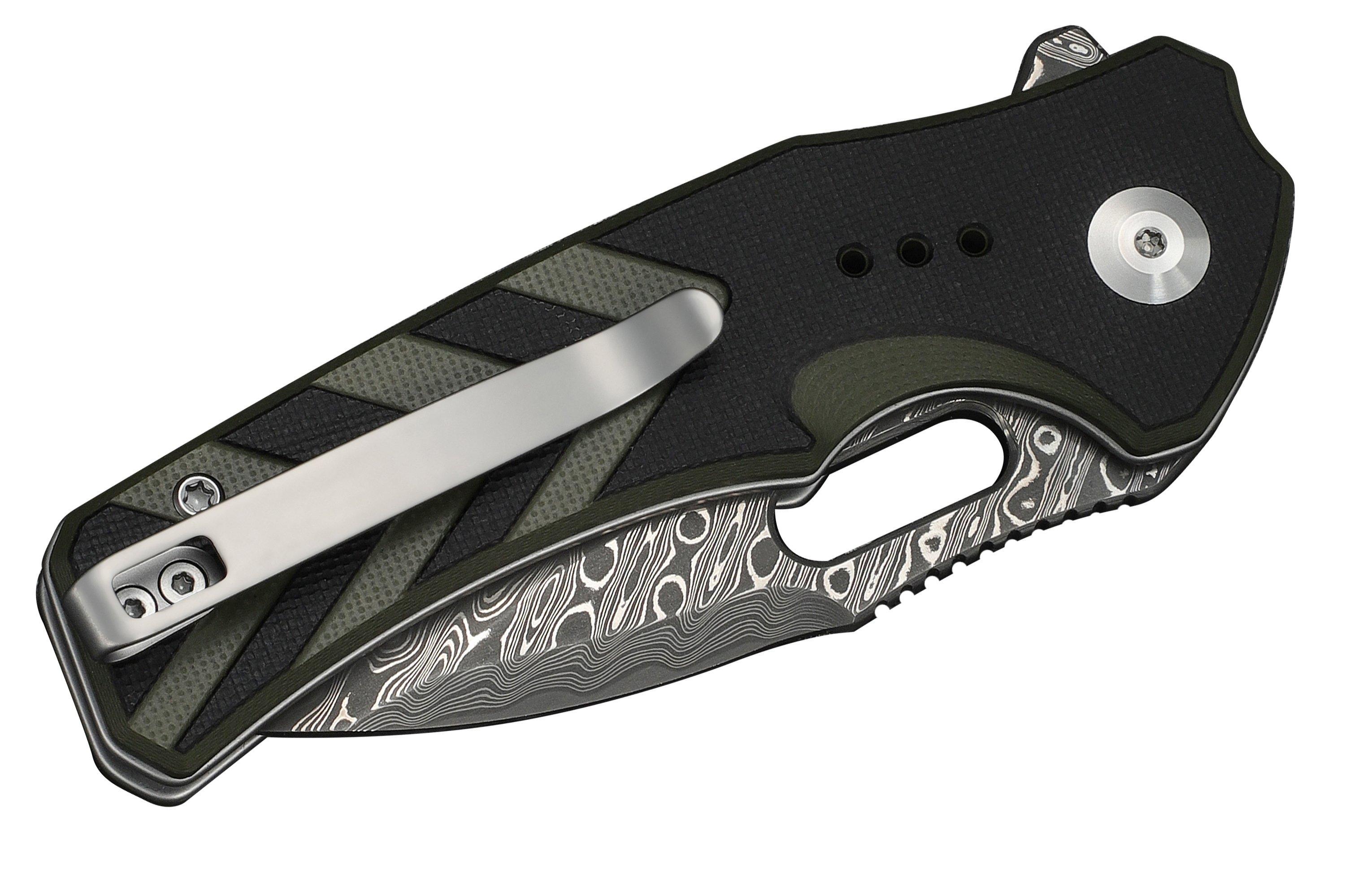 Civivi Vexron C24066-DS1 Damascus, Black & Green G10, pocket knife ...