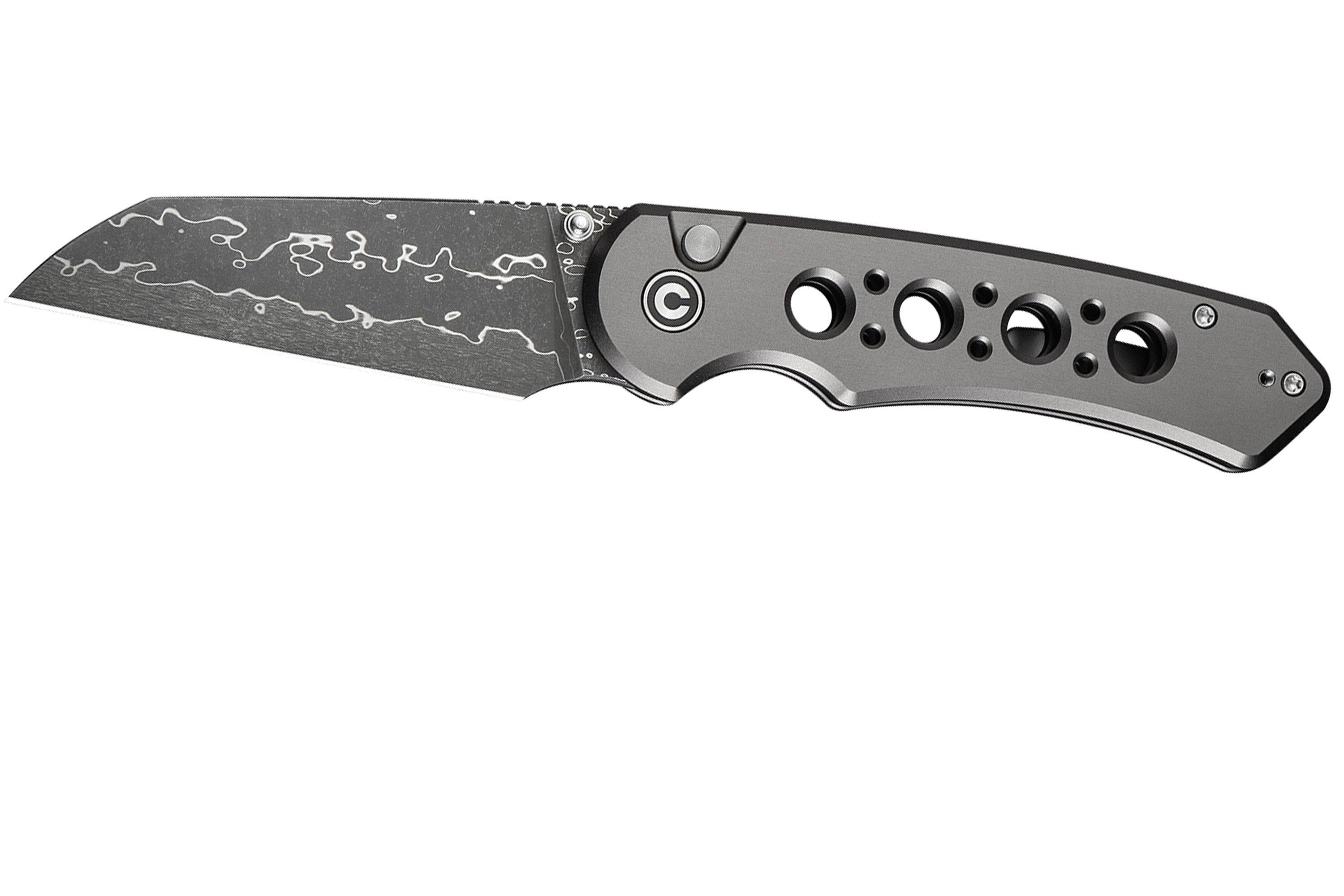 Civivi Pragma Prime C24067-DS1, Damascus, Gray Aluminum pocket knife ...
