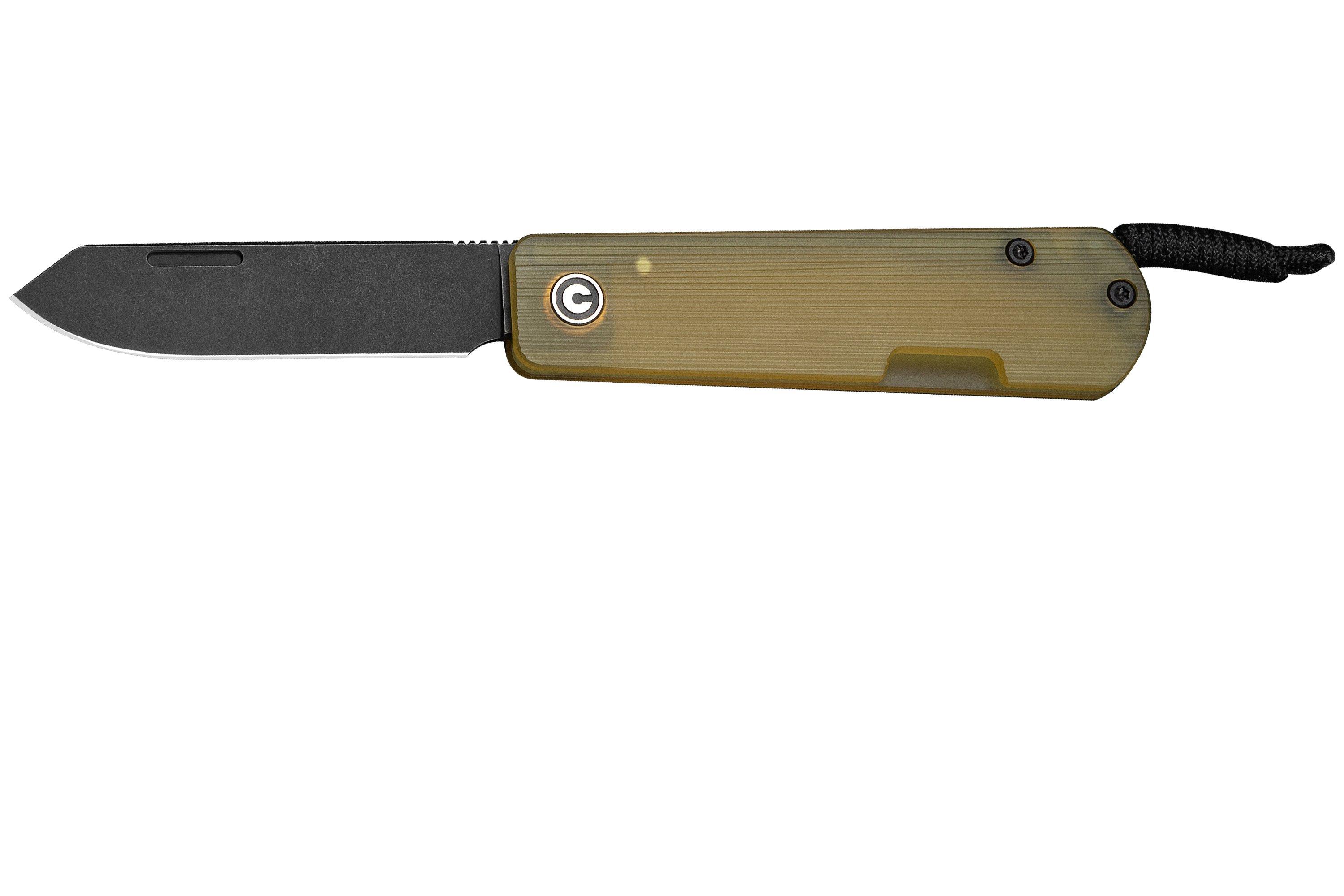 Civivi Slippy Sendy C24075A-1, Blackwashed Nitro-V, Ultem pocket knife ...