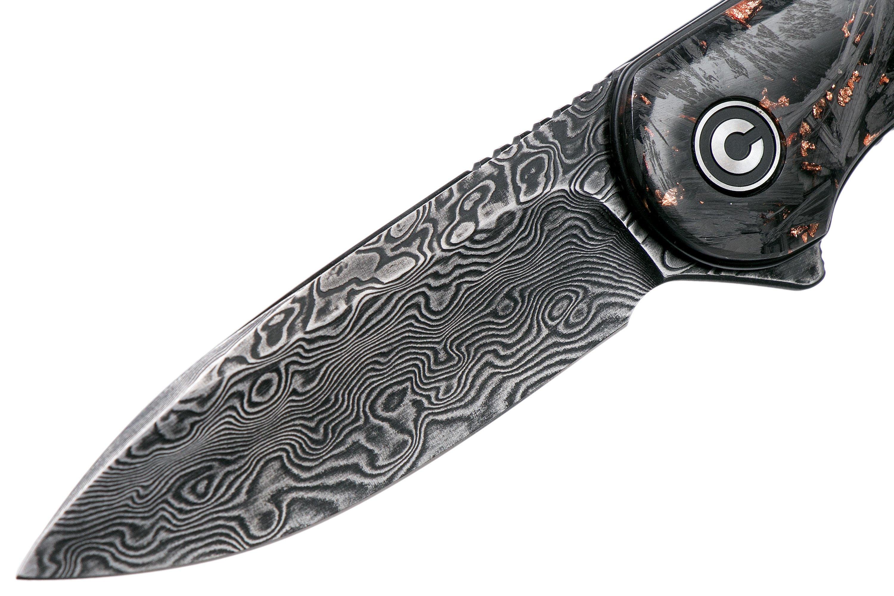 Civivi Elementum C907C-DS3 Damascus, Shredded Copper Carbon fibre ...