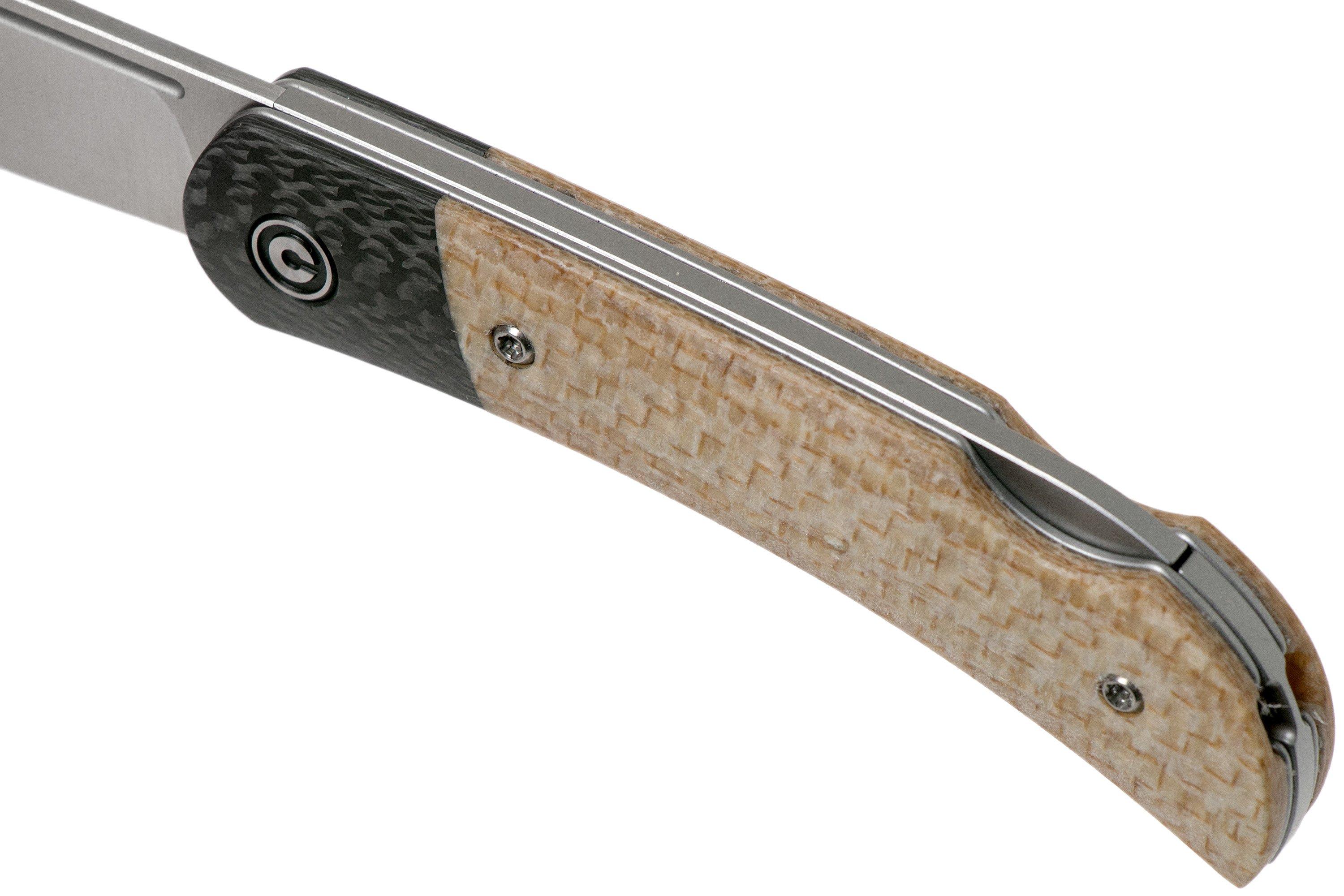 Civivi Rustic Gent C914C Carbonfiber & Tan Micarta Herrenmesser ...